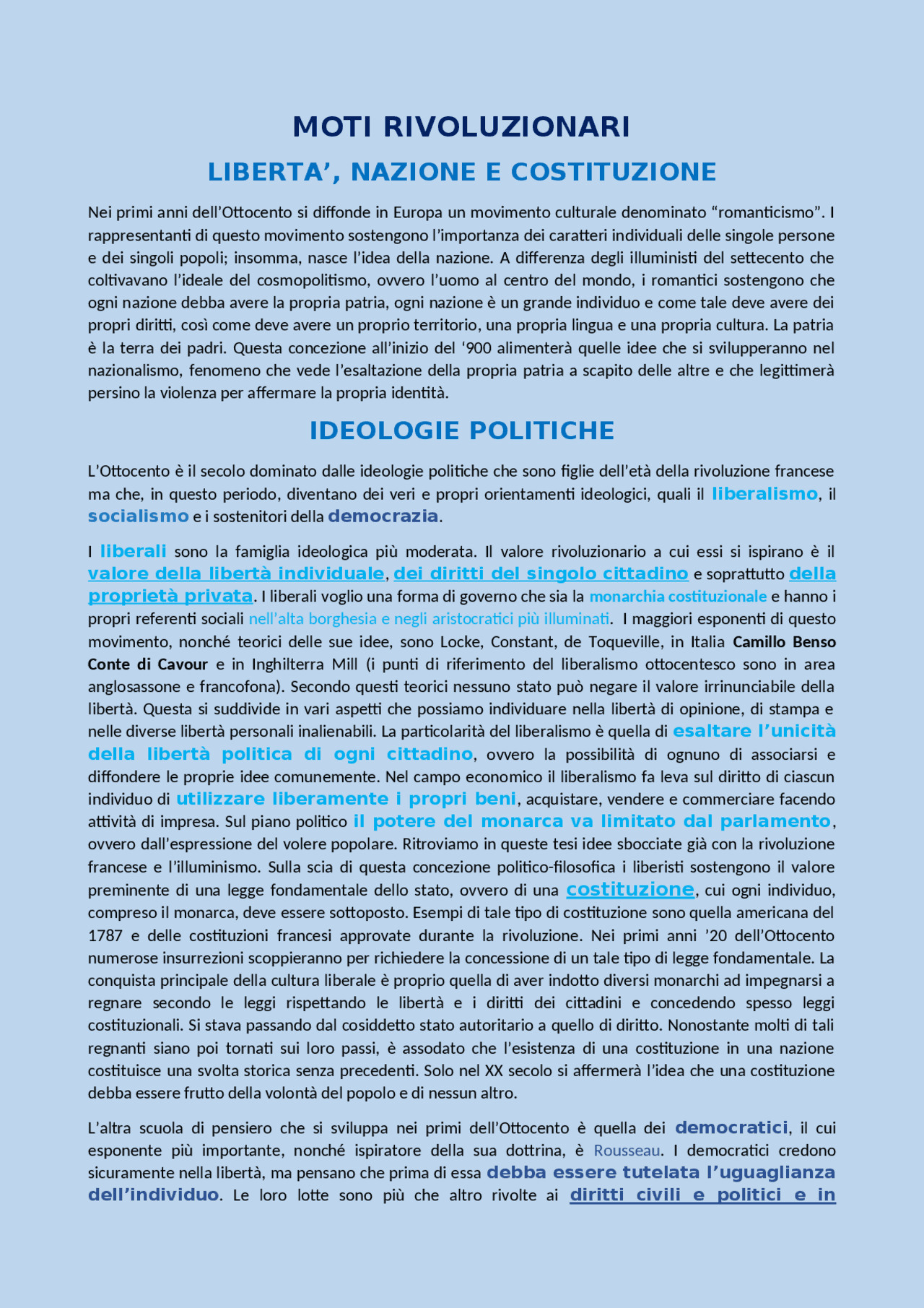 I Moti Rivoluzionari Docsity