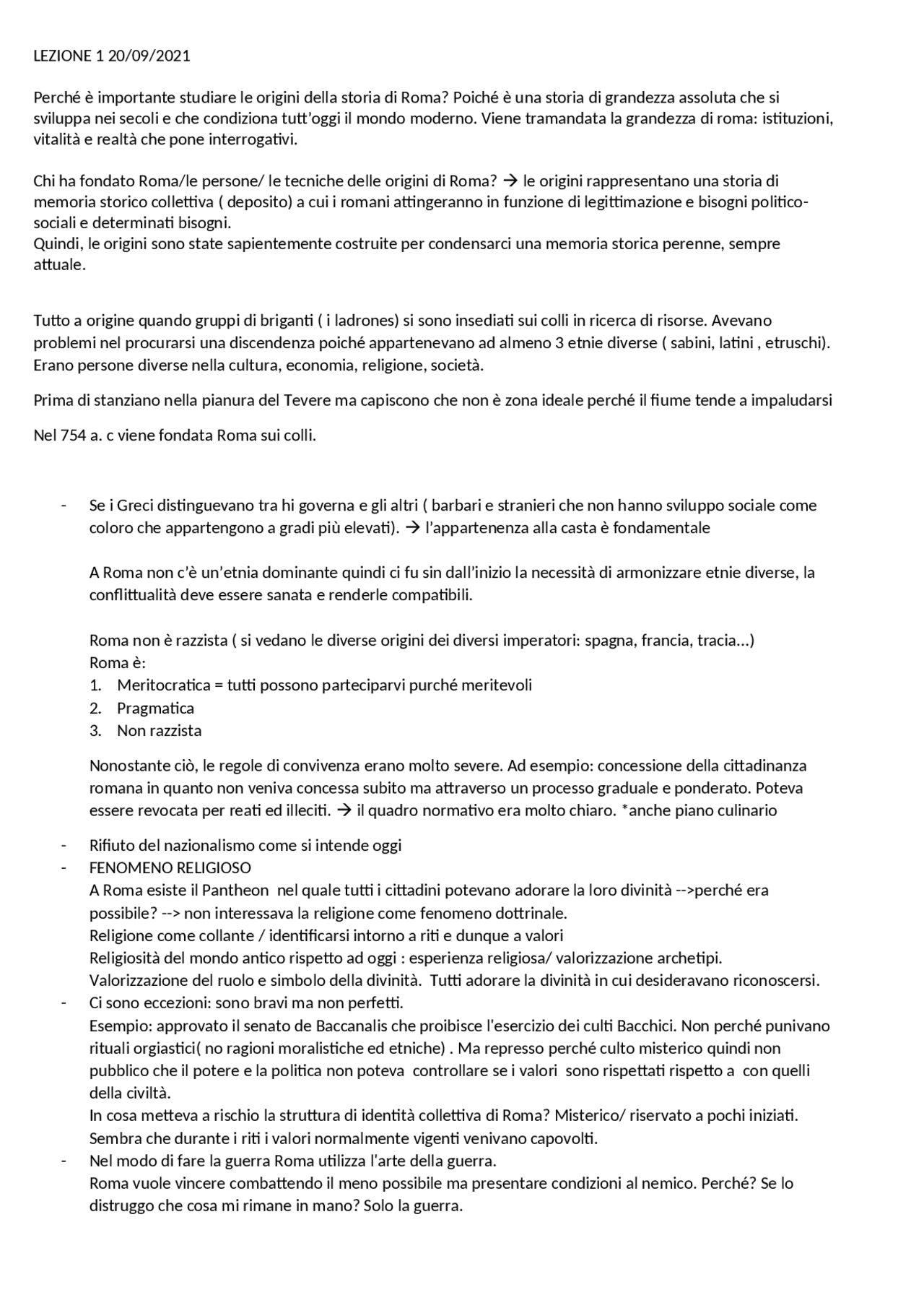 Storia Lorigine Della Storia Di Roma Docsity