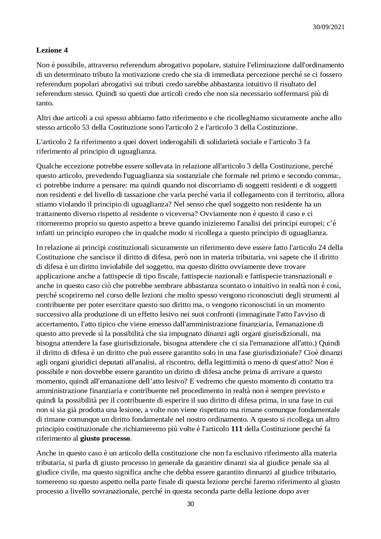 Lezioni diritto tributario - Docsity