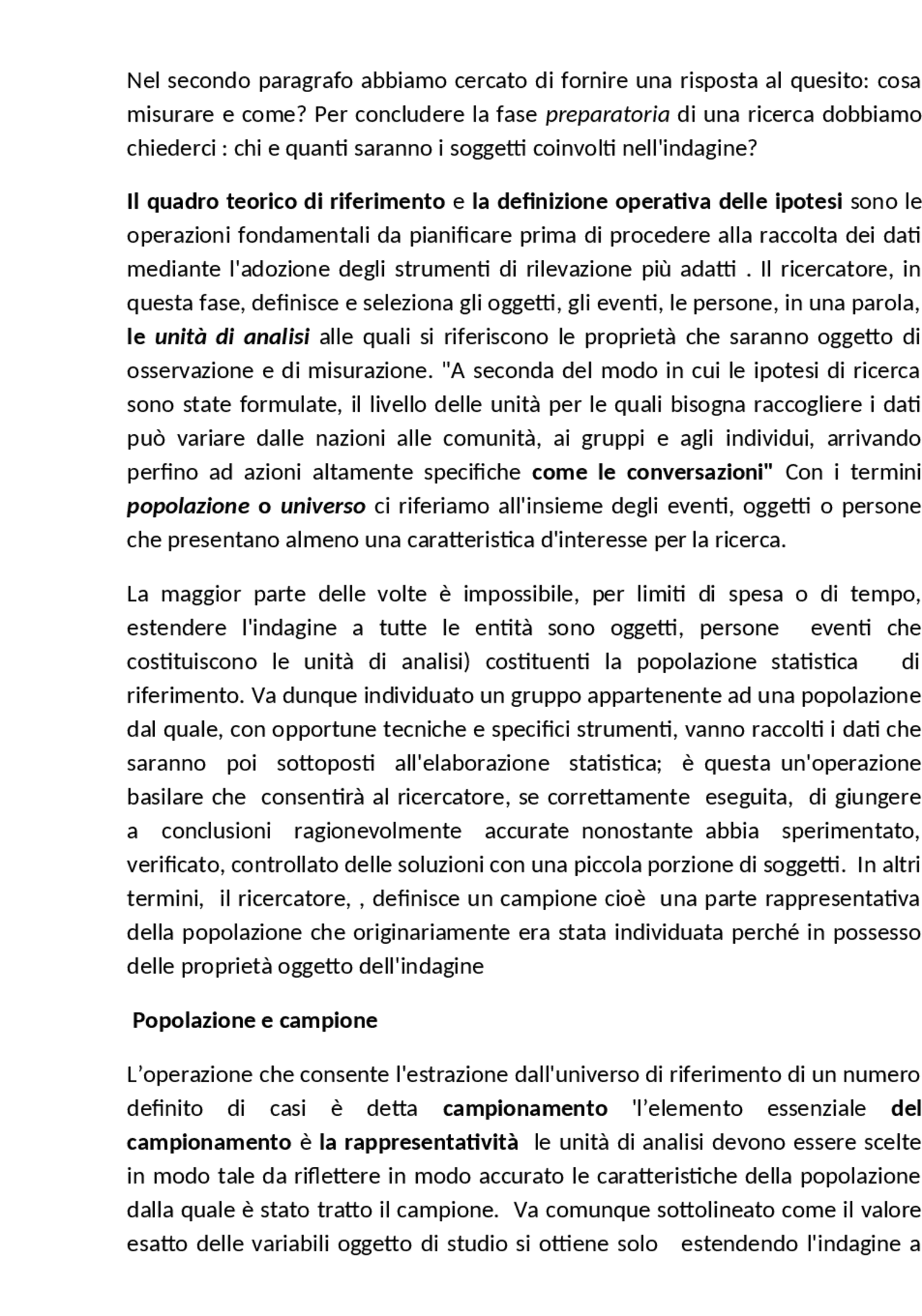 Il Campionamento E Le Scale Docsity
