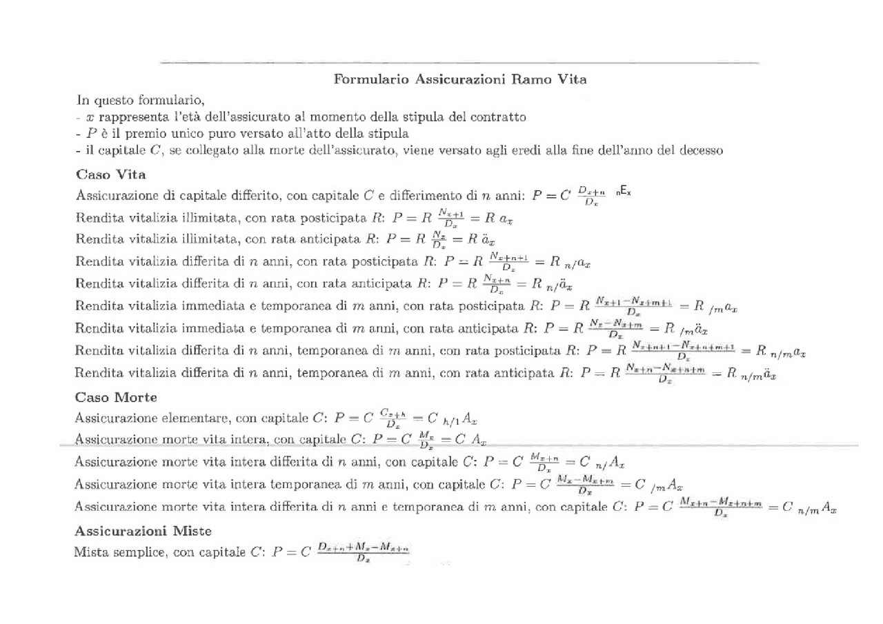 Formulario Assicurazioni Docsity