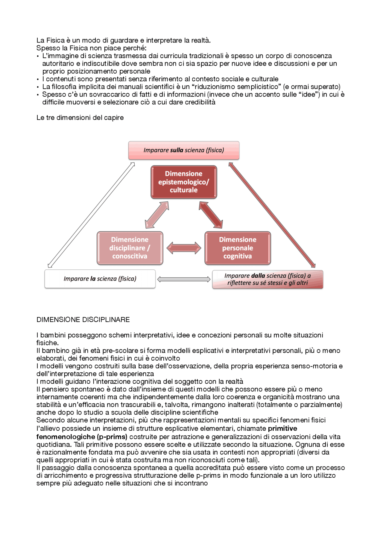 Riassunto Di Fisica Scienze Della Formazione Primaria Docsity