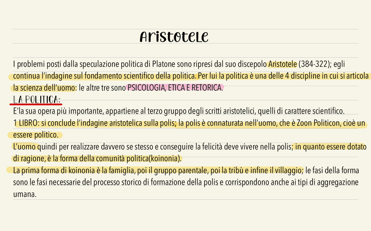 Aristotele Storia Delle Dottrine Politiche Docsity