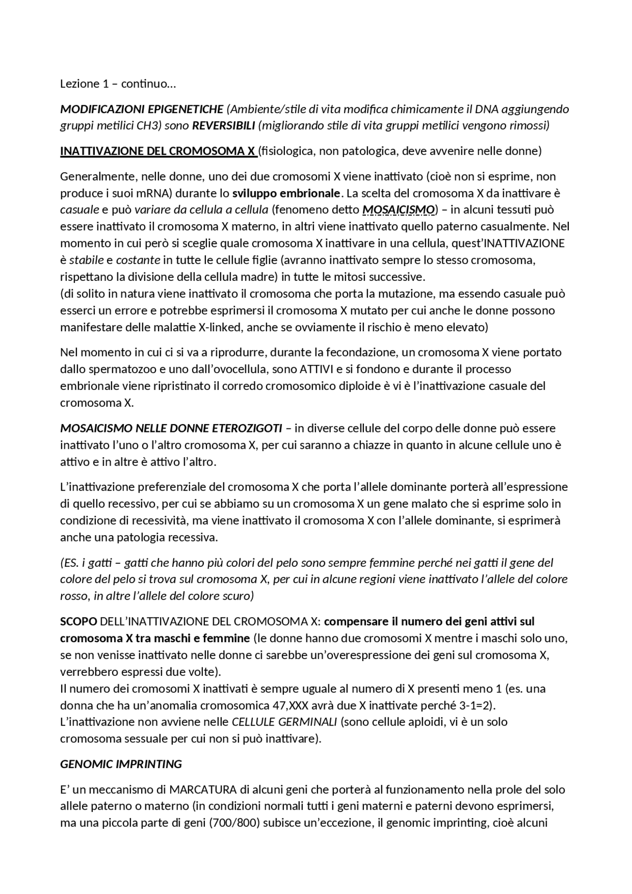 Lezione Modulo Di Genetica Docsity
