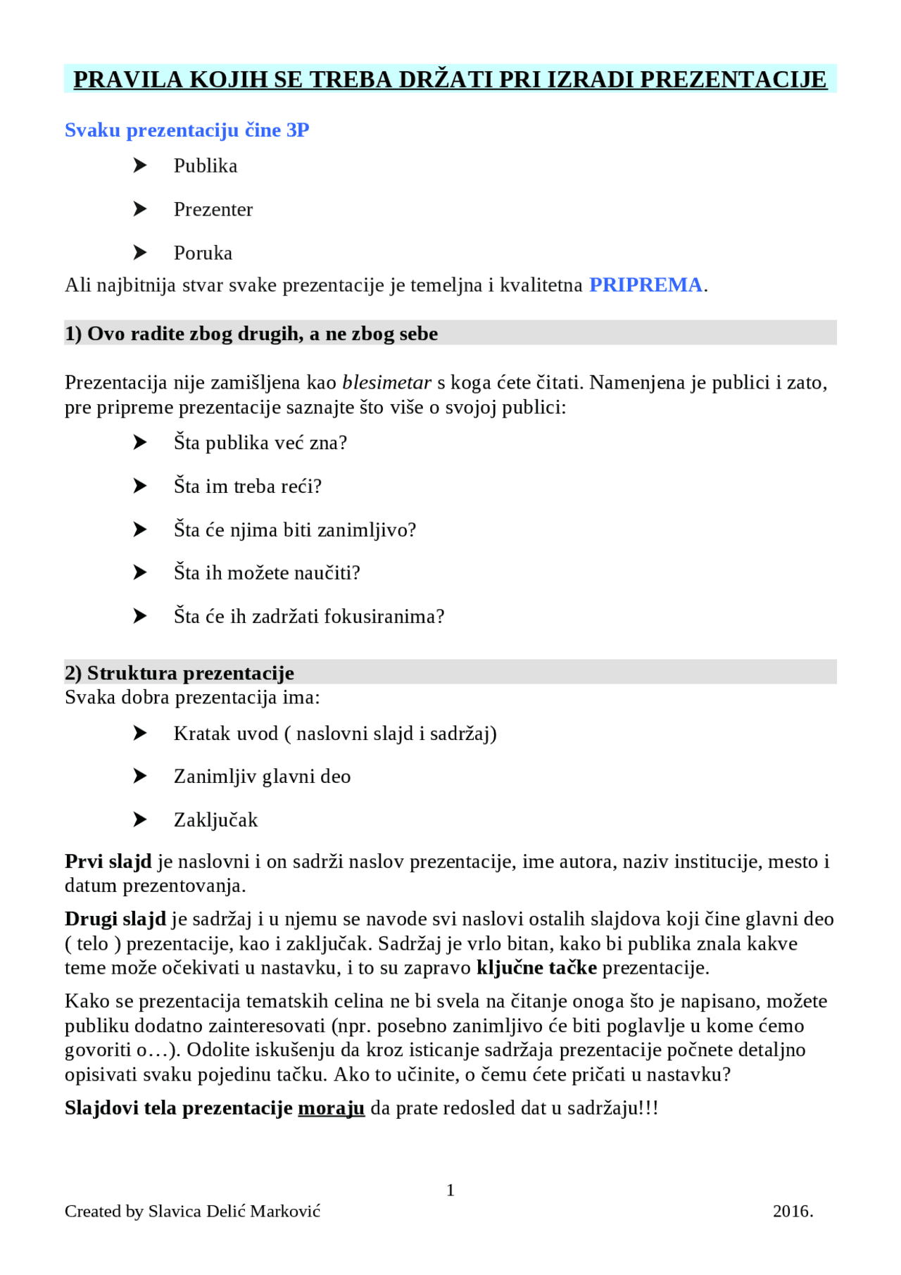 Pravila prezentacije- računarstvo i informatika | Slajdovi od ...