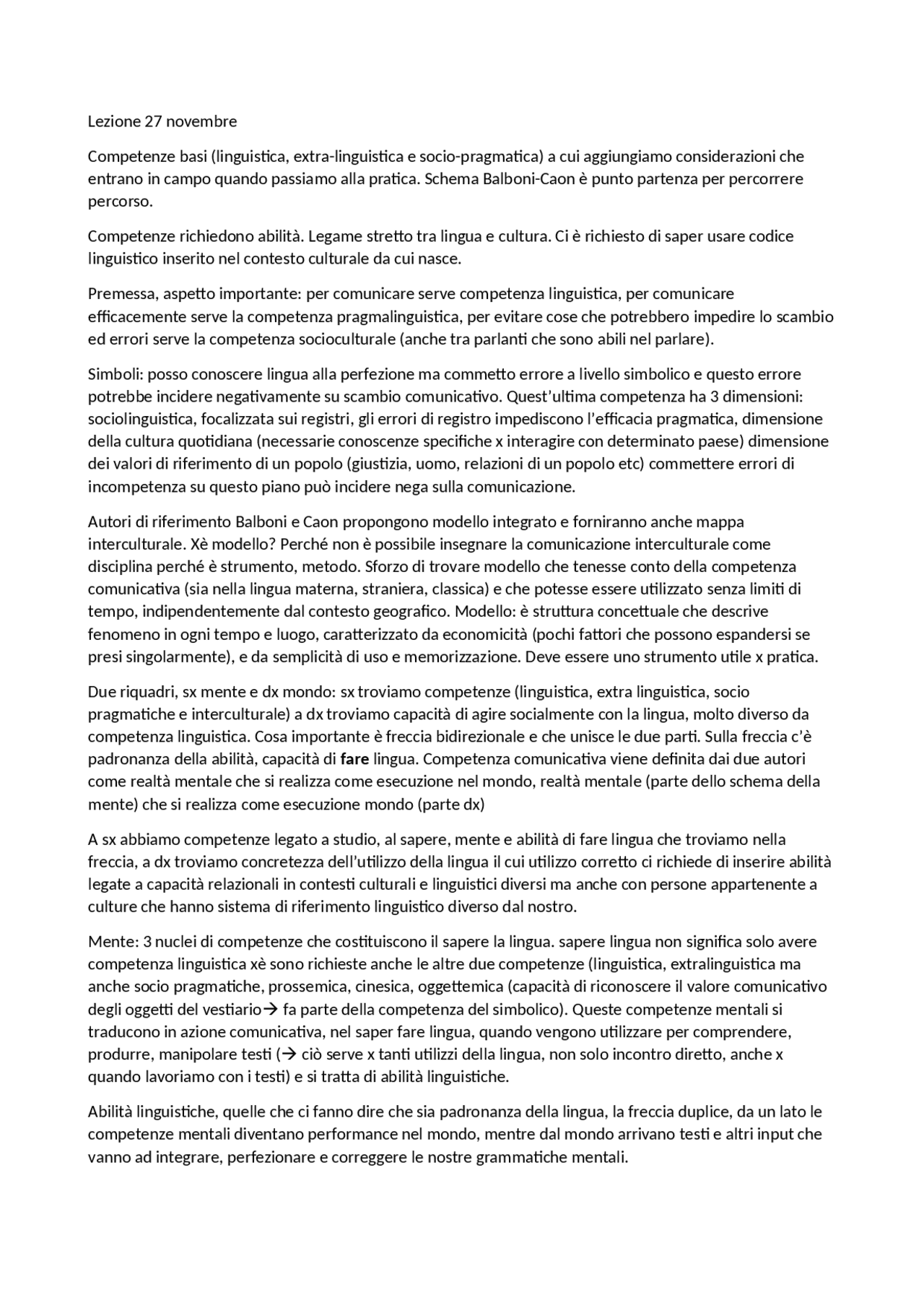 Spiegazione Schema Balboni Caon Docsity