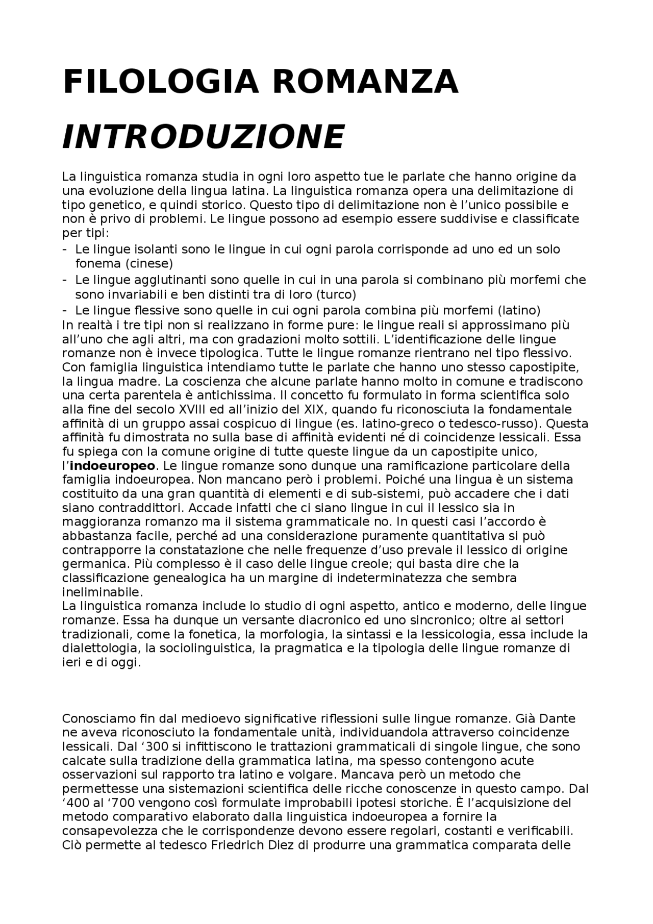 Linguistica Romanza Docsity