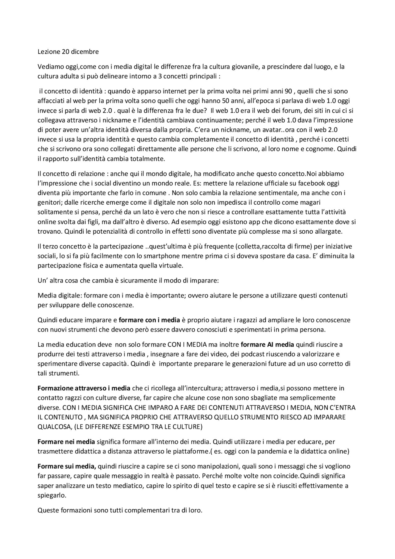 Lezione Scienze Pedagogiche Docsity
