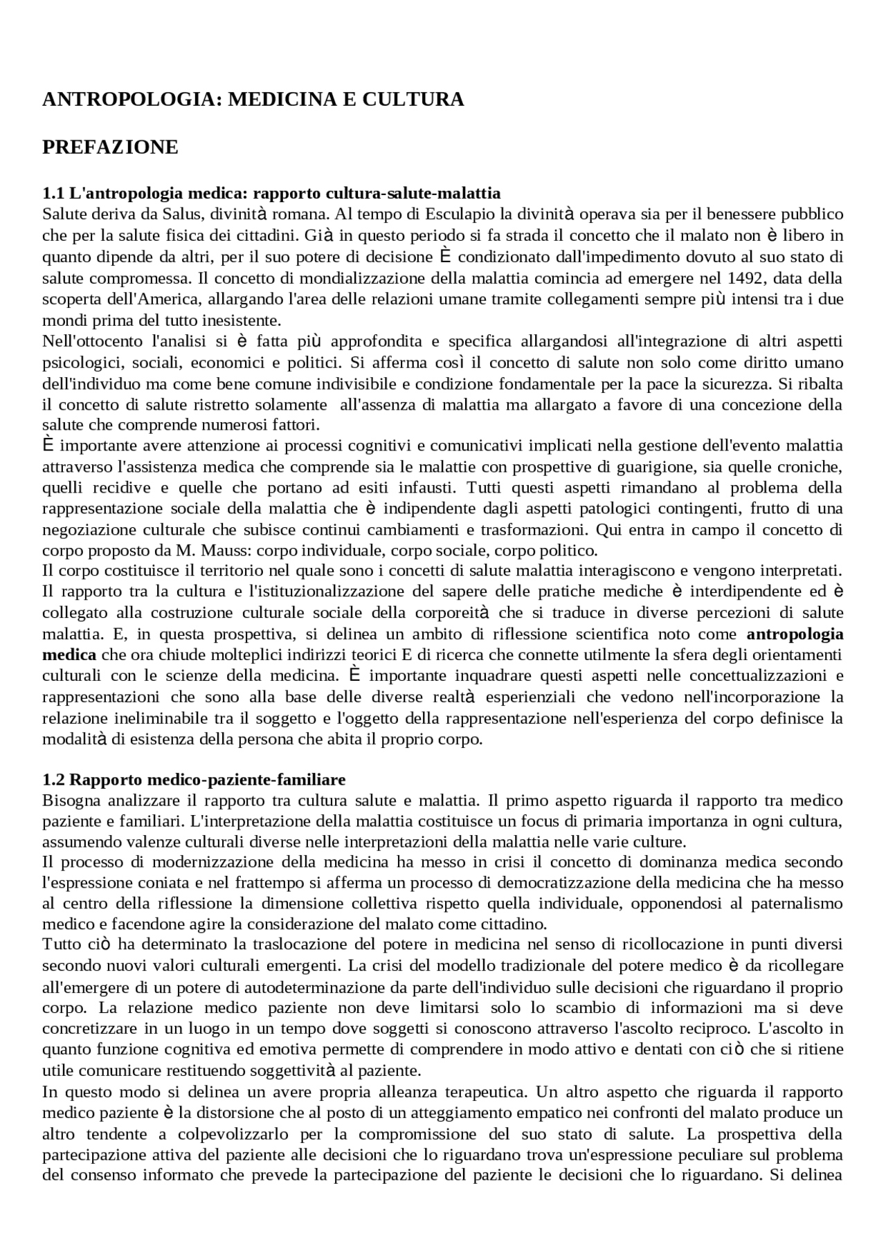 Riassunto Per Esame Di Antropologia Docsity