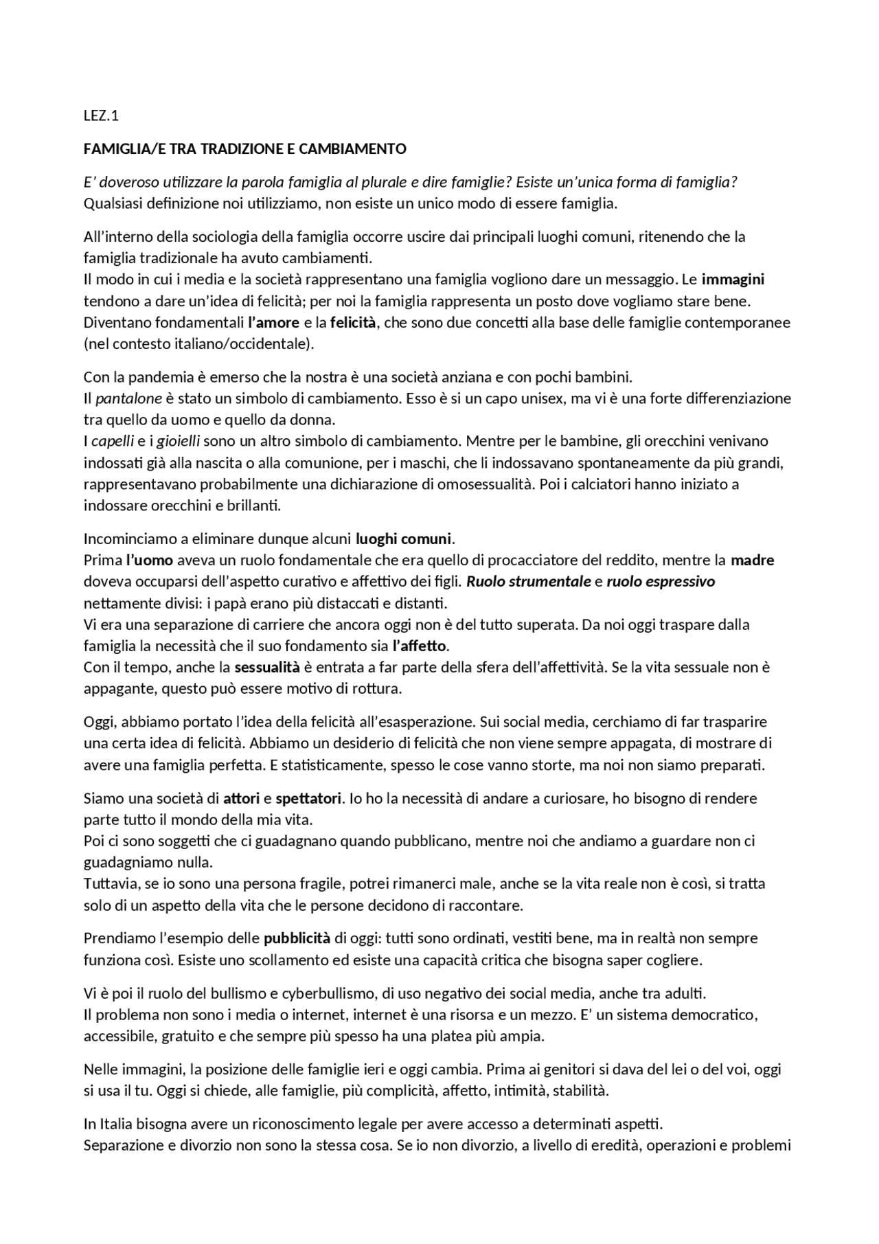 Prima Parte Lezioni Docsity