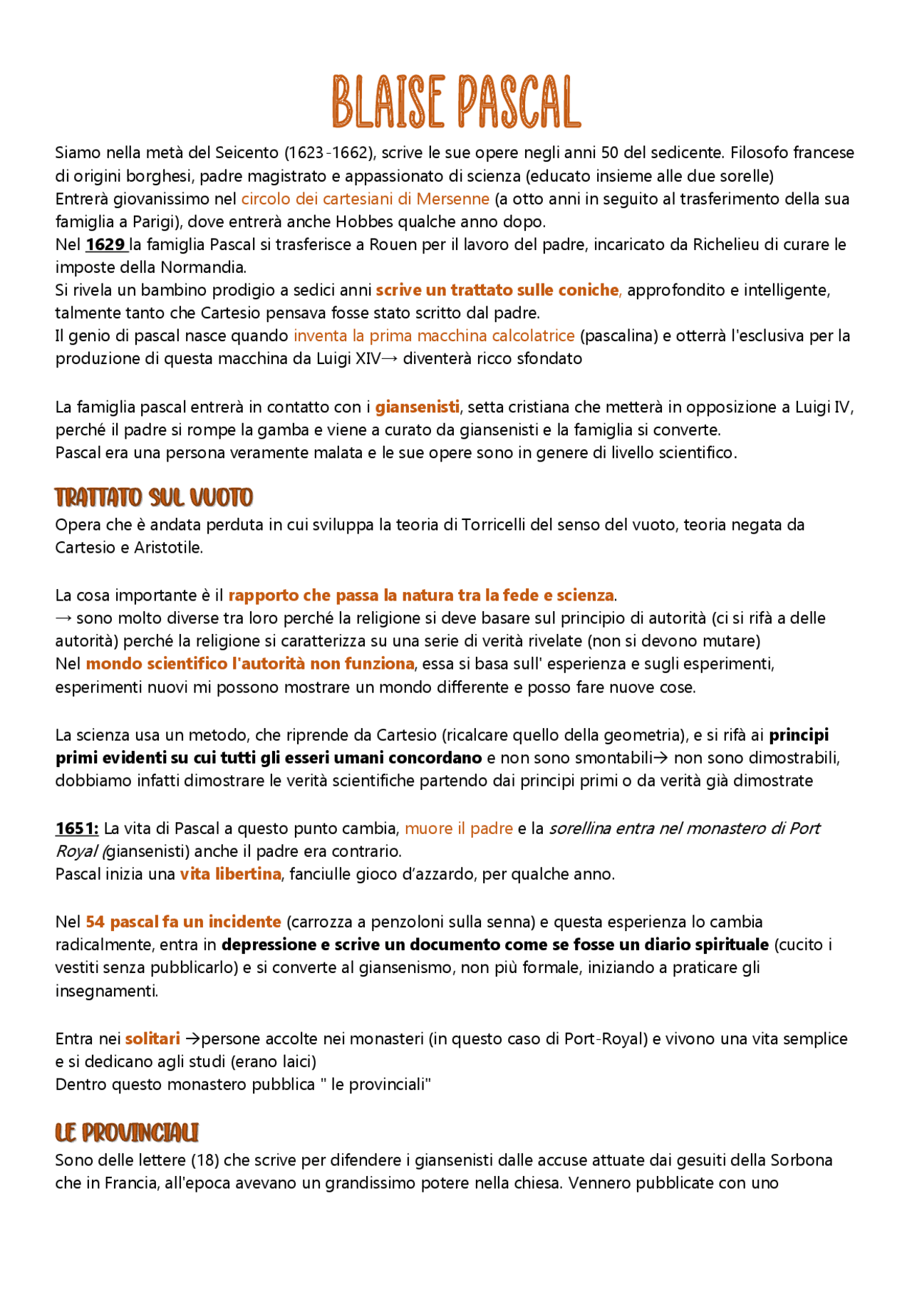 La Filosofia Di Pascal Docsity