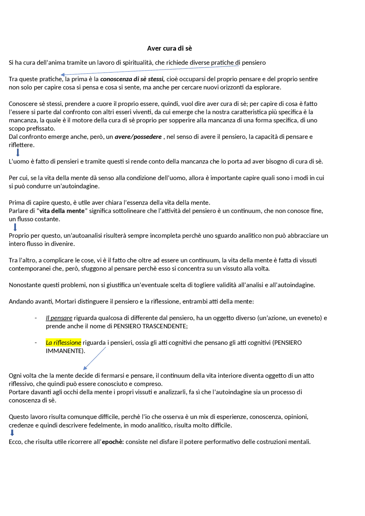 Aver Cura Di Sè Capitoli 34 Docsity