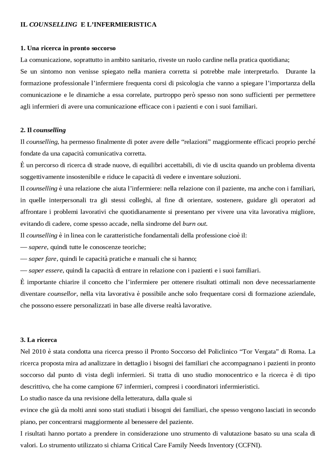 Psicologia Esame Infermieristica Docsity