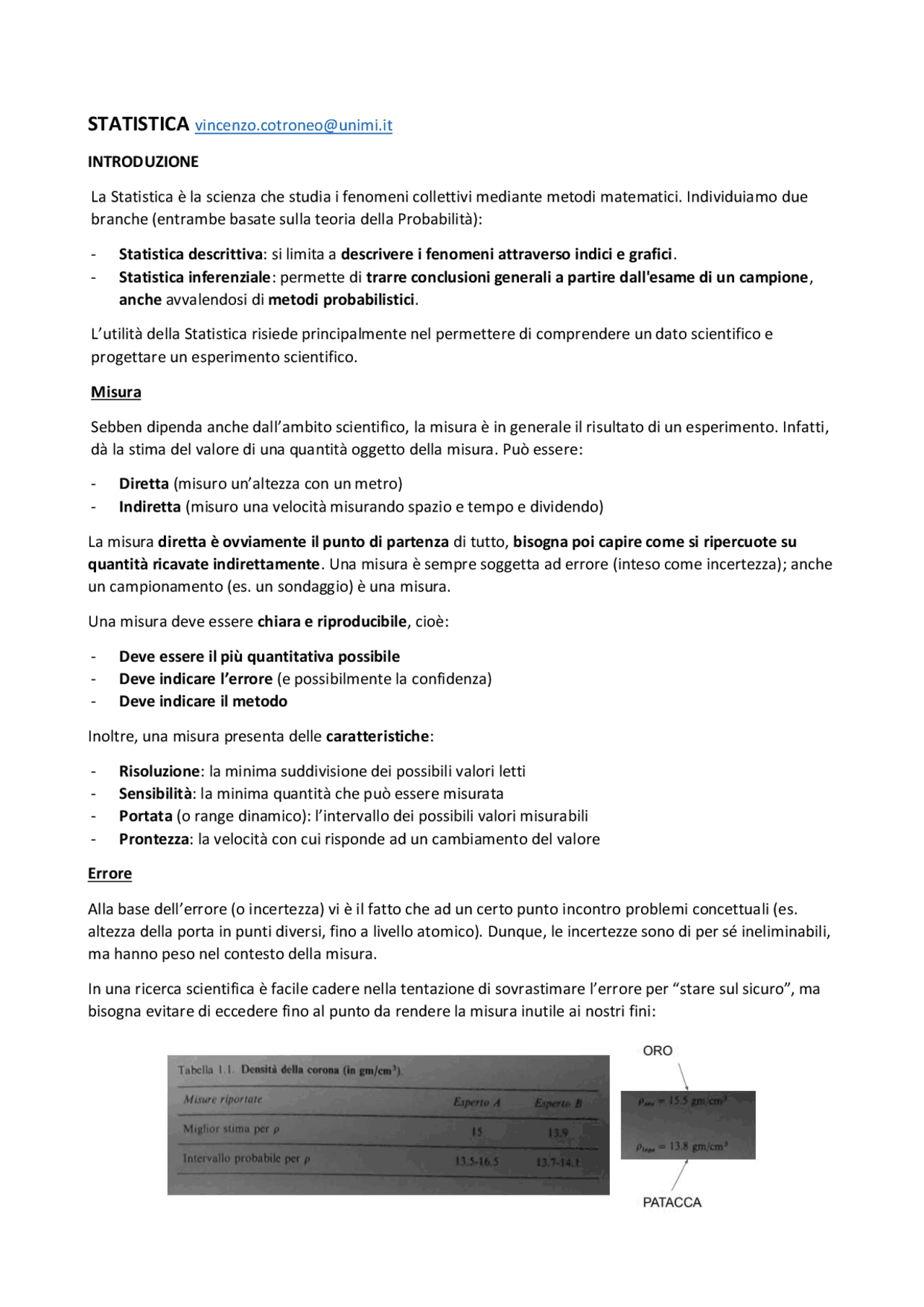 Fondamenti Di Statistica Docsity