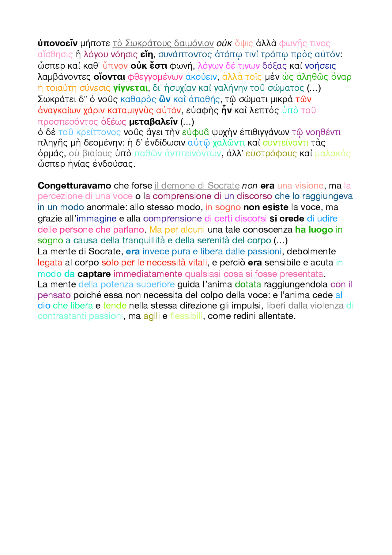 Parte Di Testo Del Demone Di Socrate Di Plutarco Traduzione Docsity