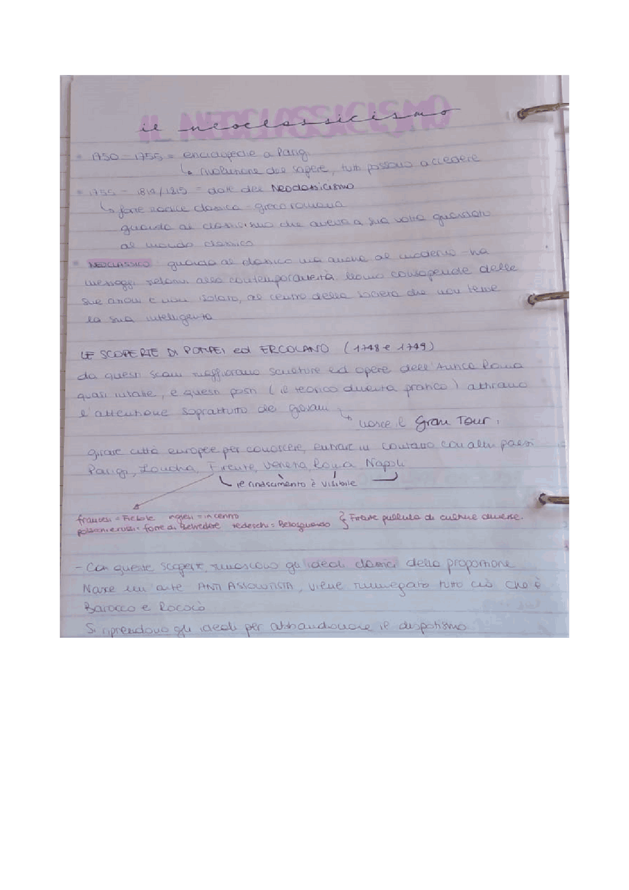Appunti Sul Neoclassicismo Docsity
