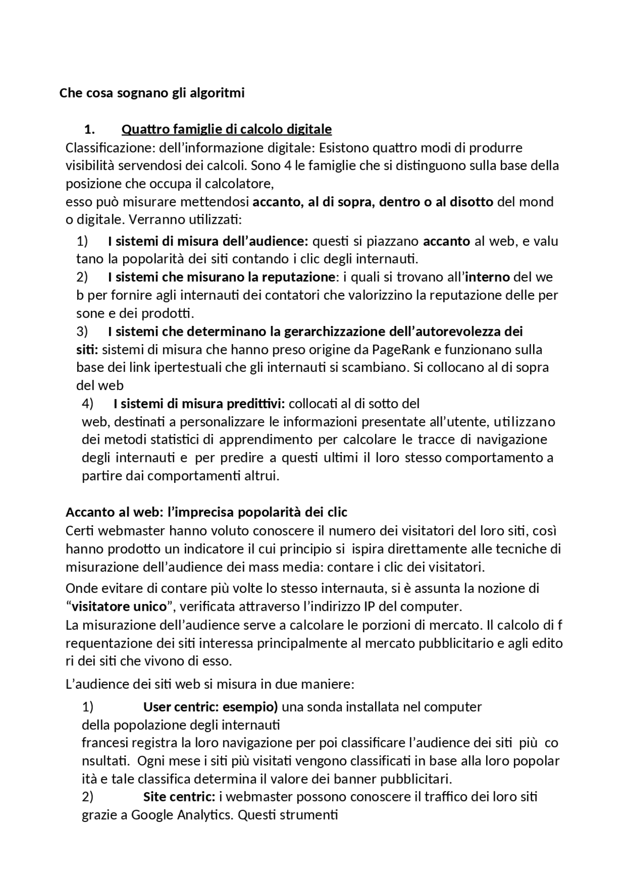 Che Cosa Sognano Gli Algoritmi Di Cardon Docsity