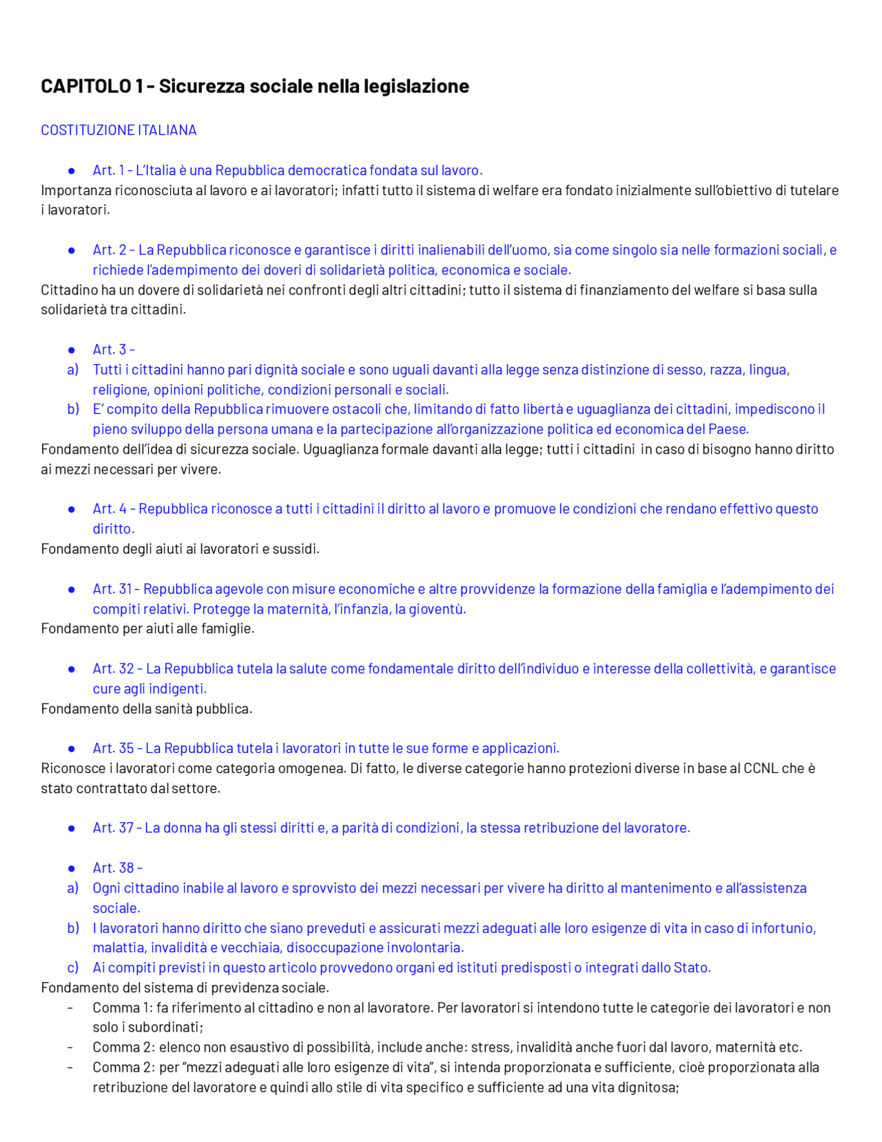 Sintesi Completa Per Esame Di Diritto Del Welfare Docsity