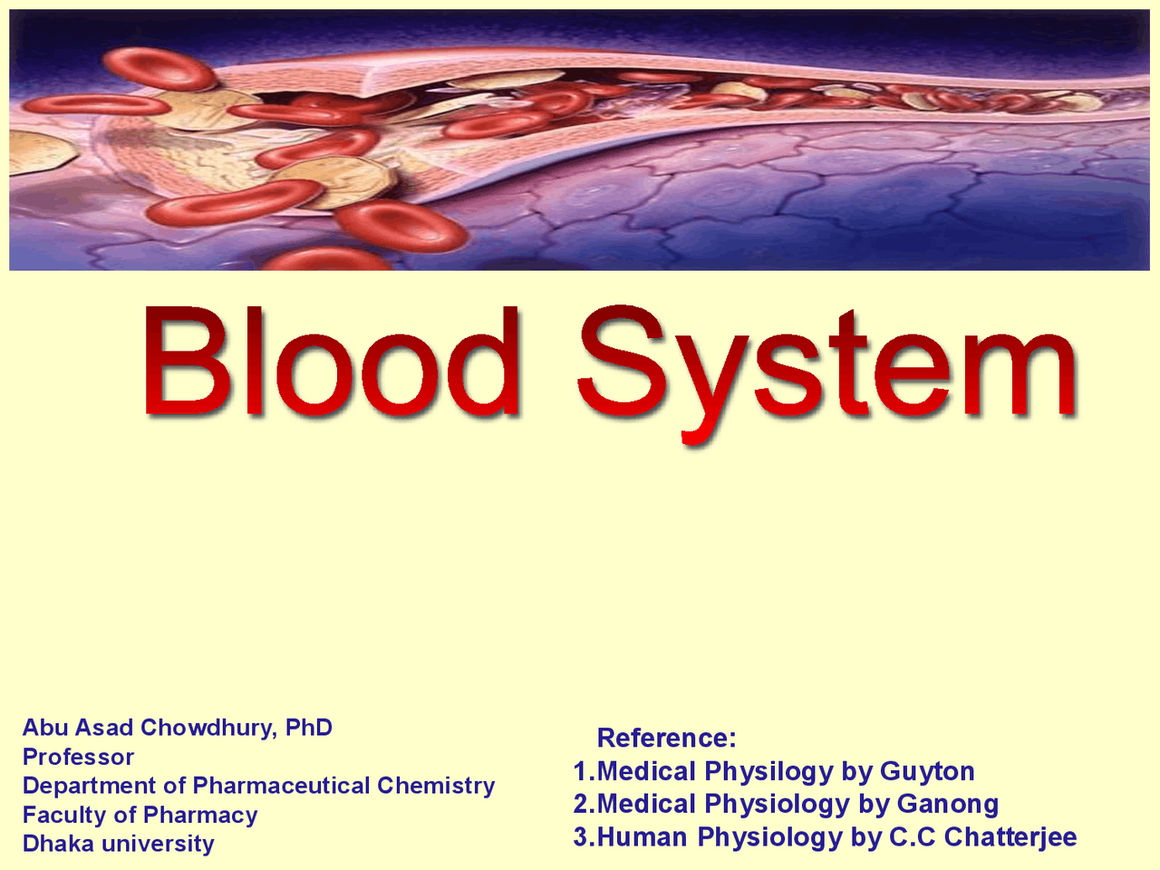 Blood - Human Physiology - Docsity