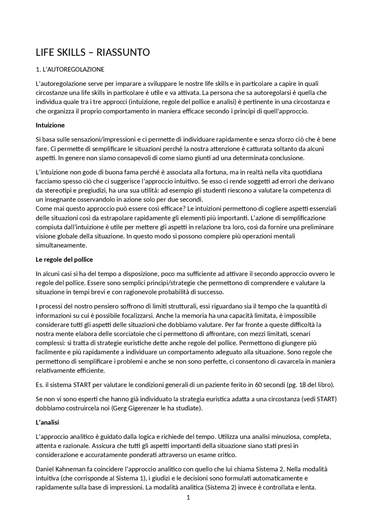 Life Skills Antonietti Riassunto Docsity