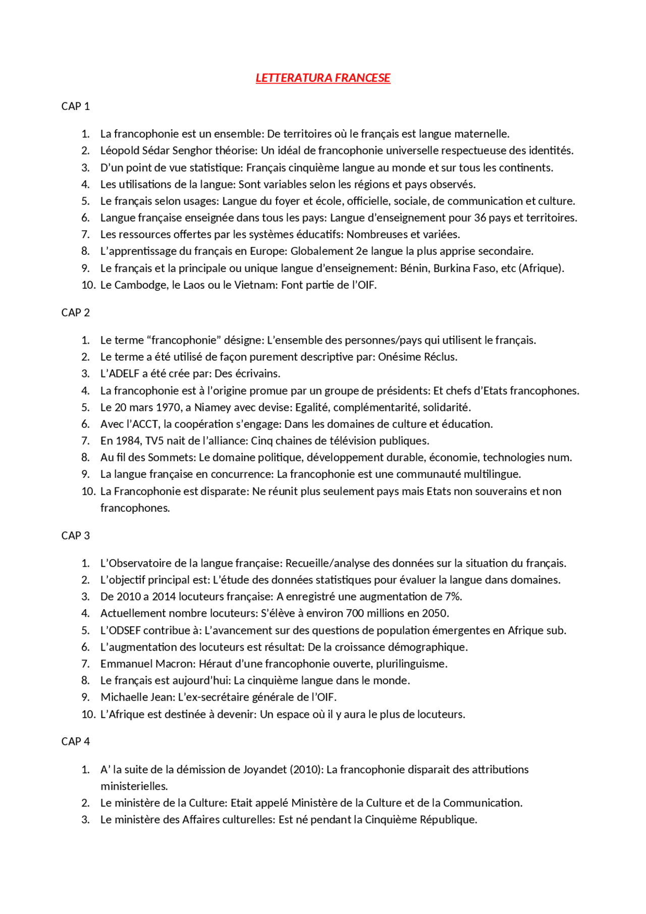 Letteratura Francese Lingue E Mercati L12 Mercatorum Docsity