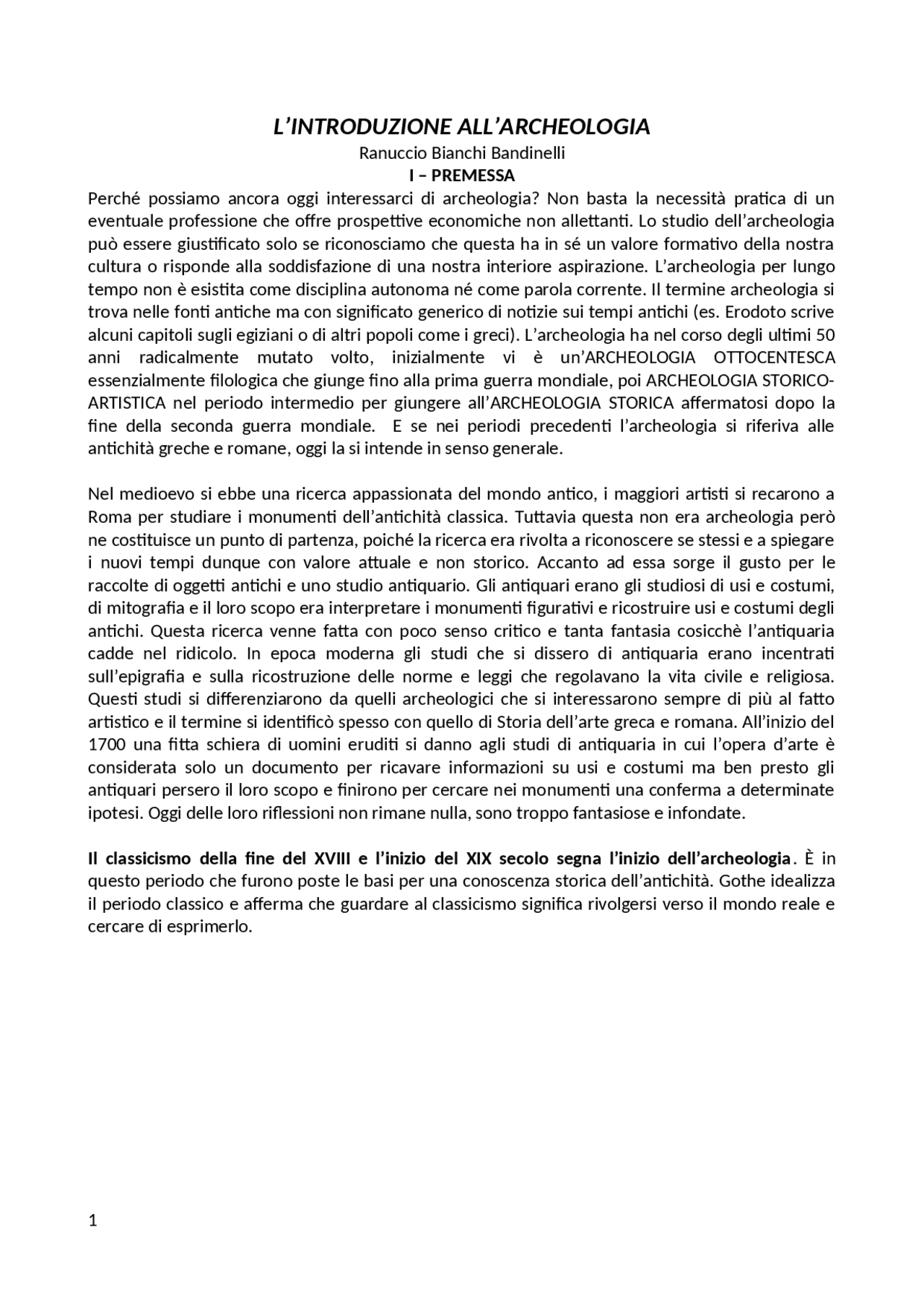Bianchi Bandinelli Archeologia Classica Docsity