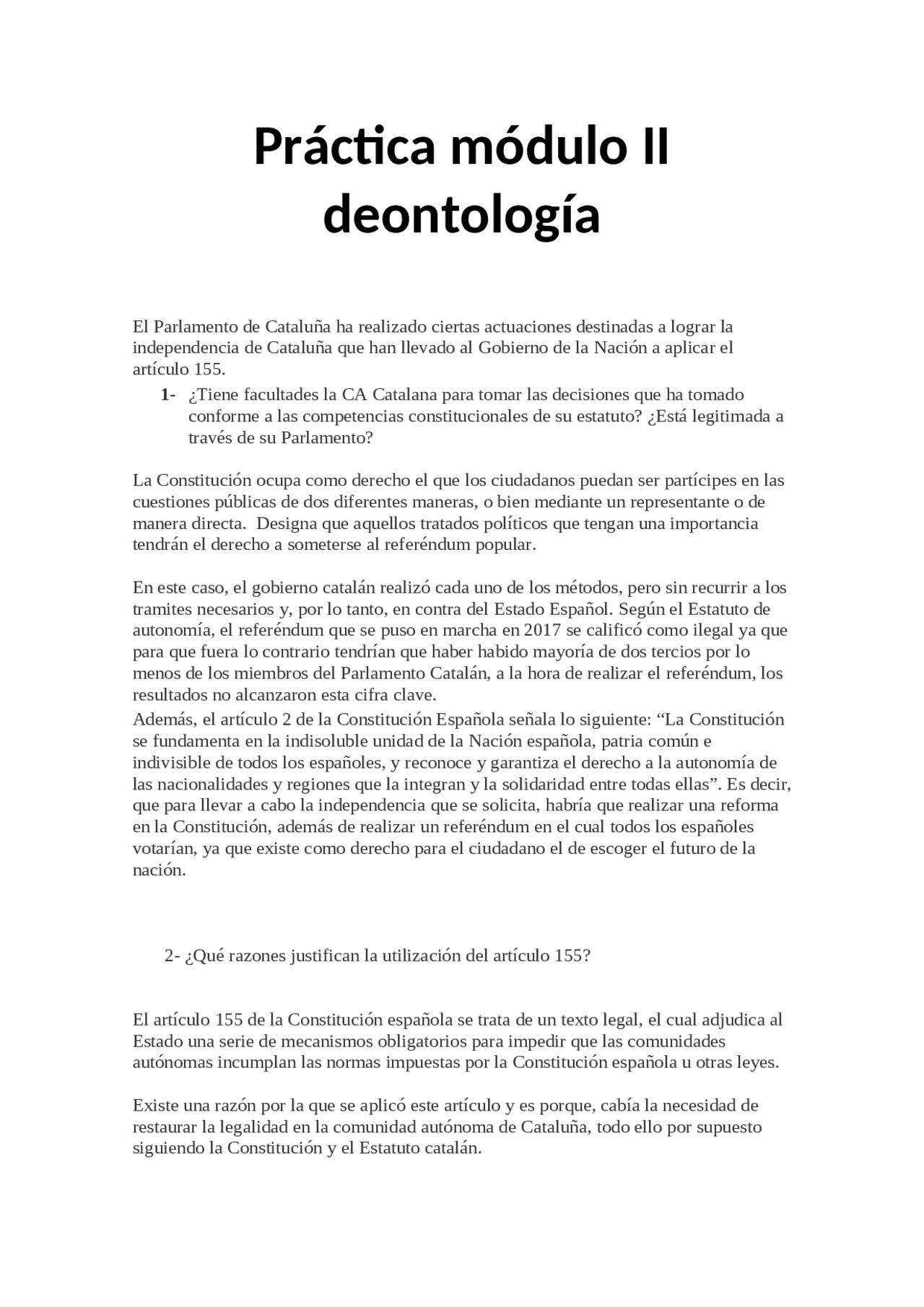Practica Módulo 2 Deontología Y Principios Jurídicos Docsity