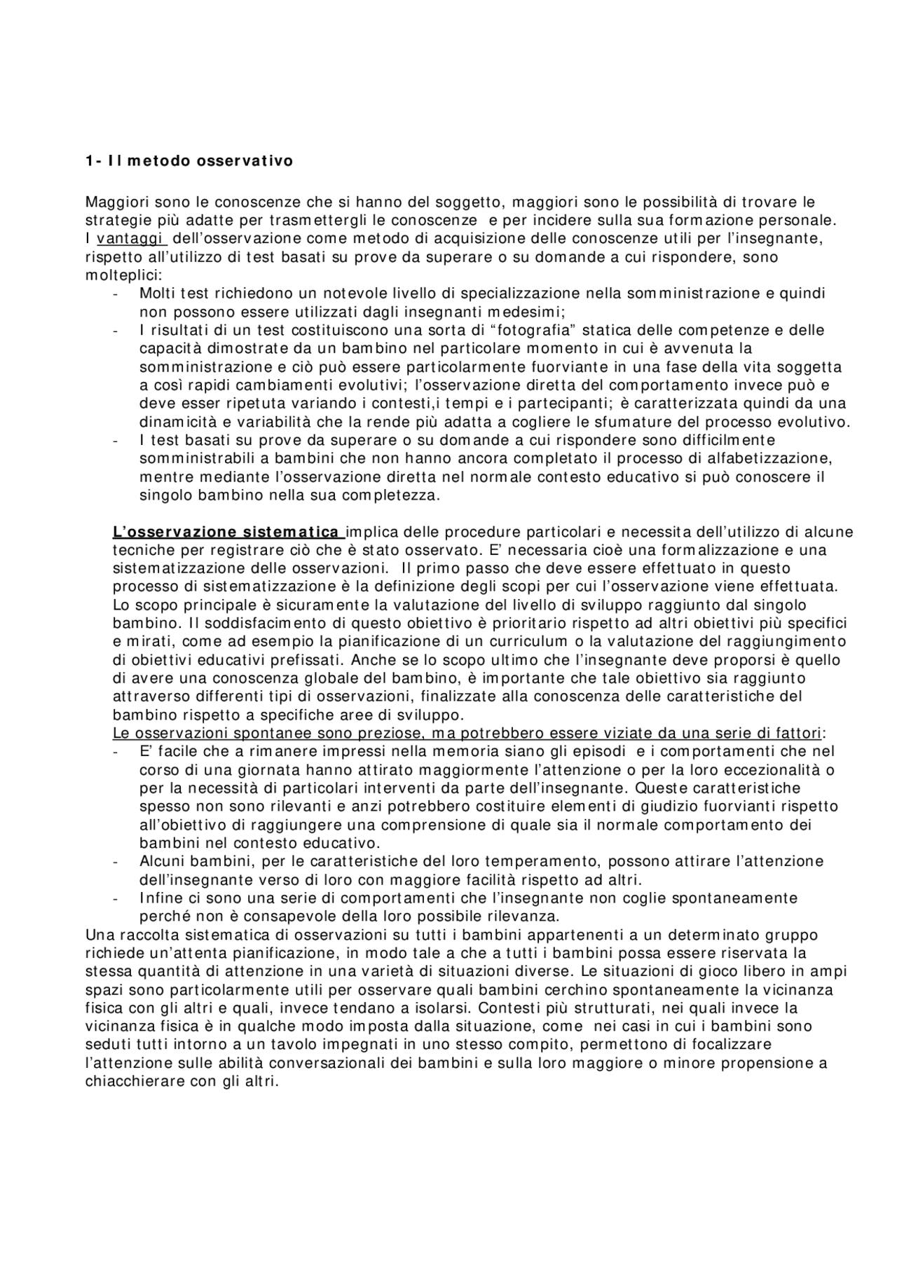 Osservare Per Educare Dodorico Cassibba Docsity
