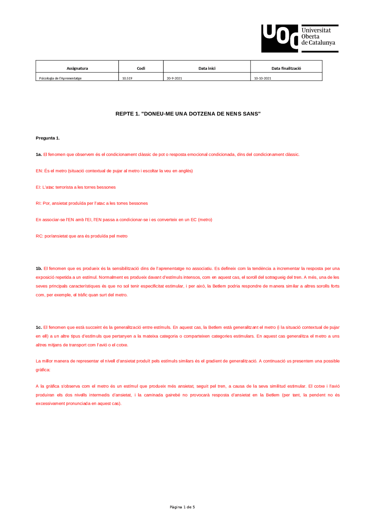 Solució Pac 1 Psicologia Aprenentatge Docsity