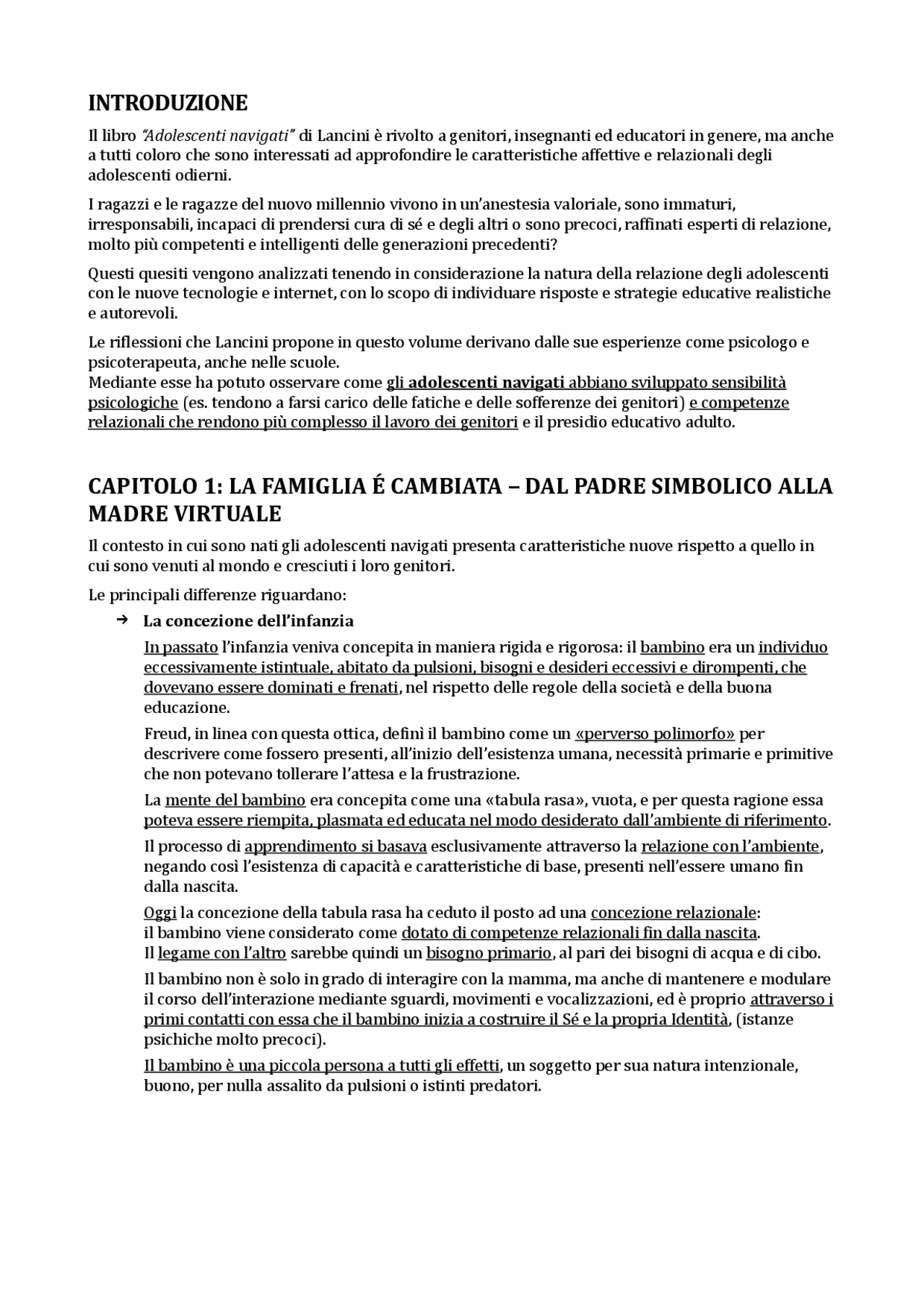 Riassunto Adolescenti Navigati Di Matteo Lancini Docsity