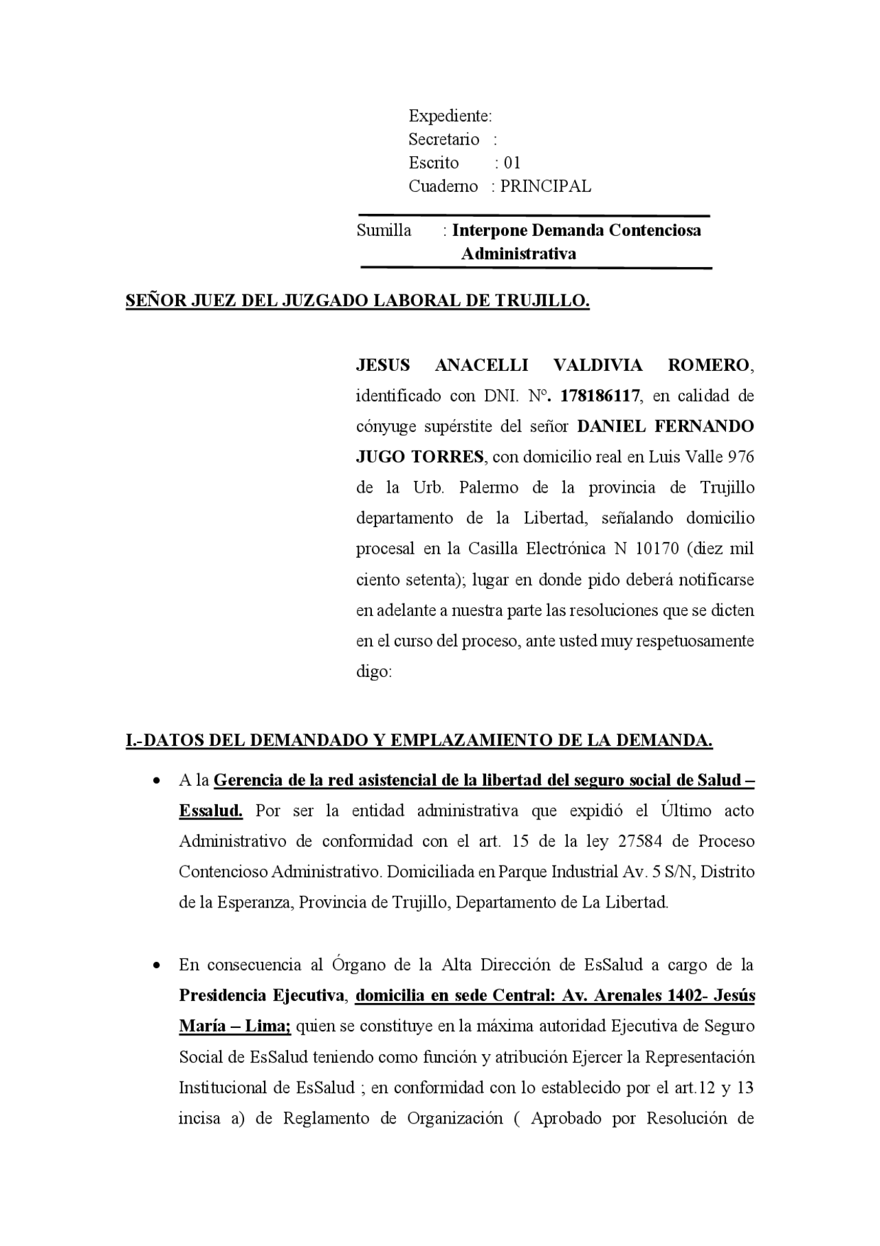 Escritos para presentar documentos - Docsity