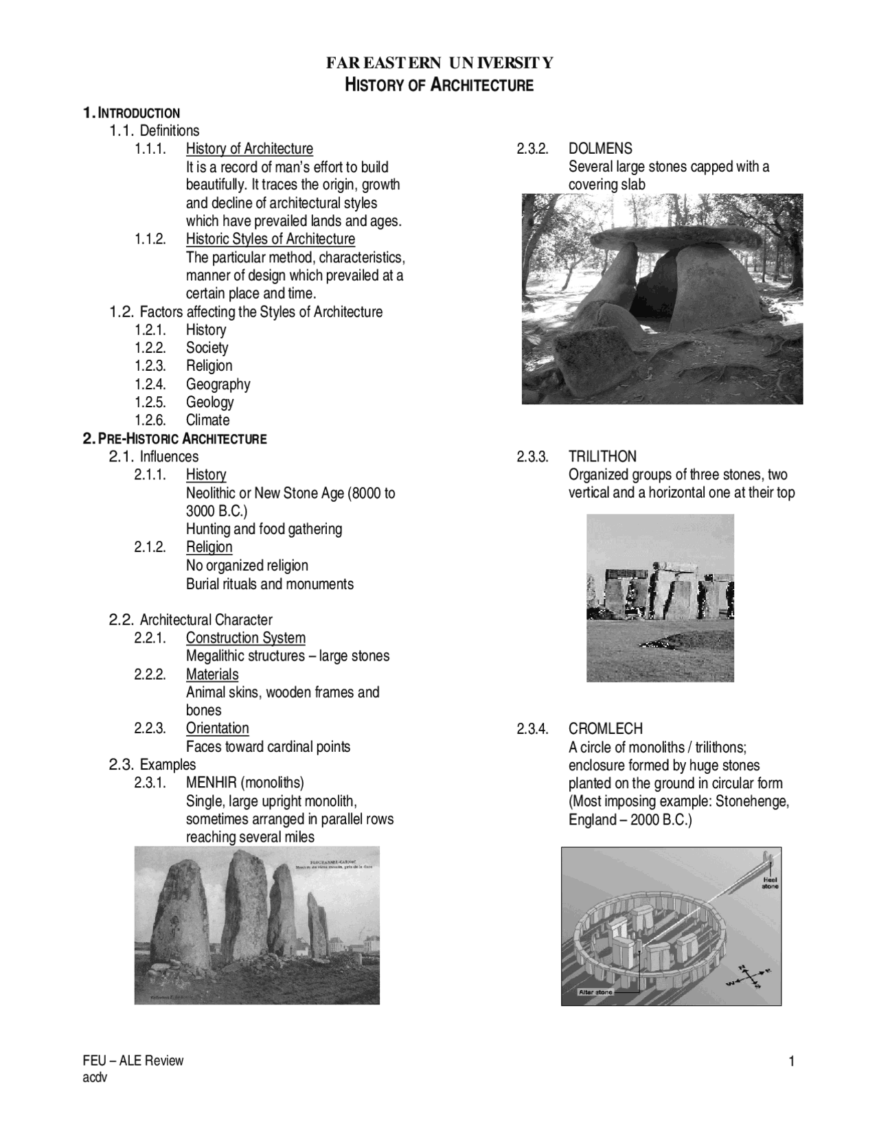 History Of Architecture Lecture Notes History Of Architecture Docsity