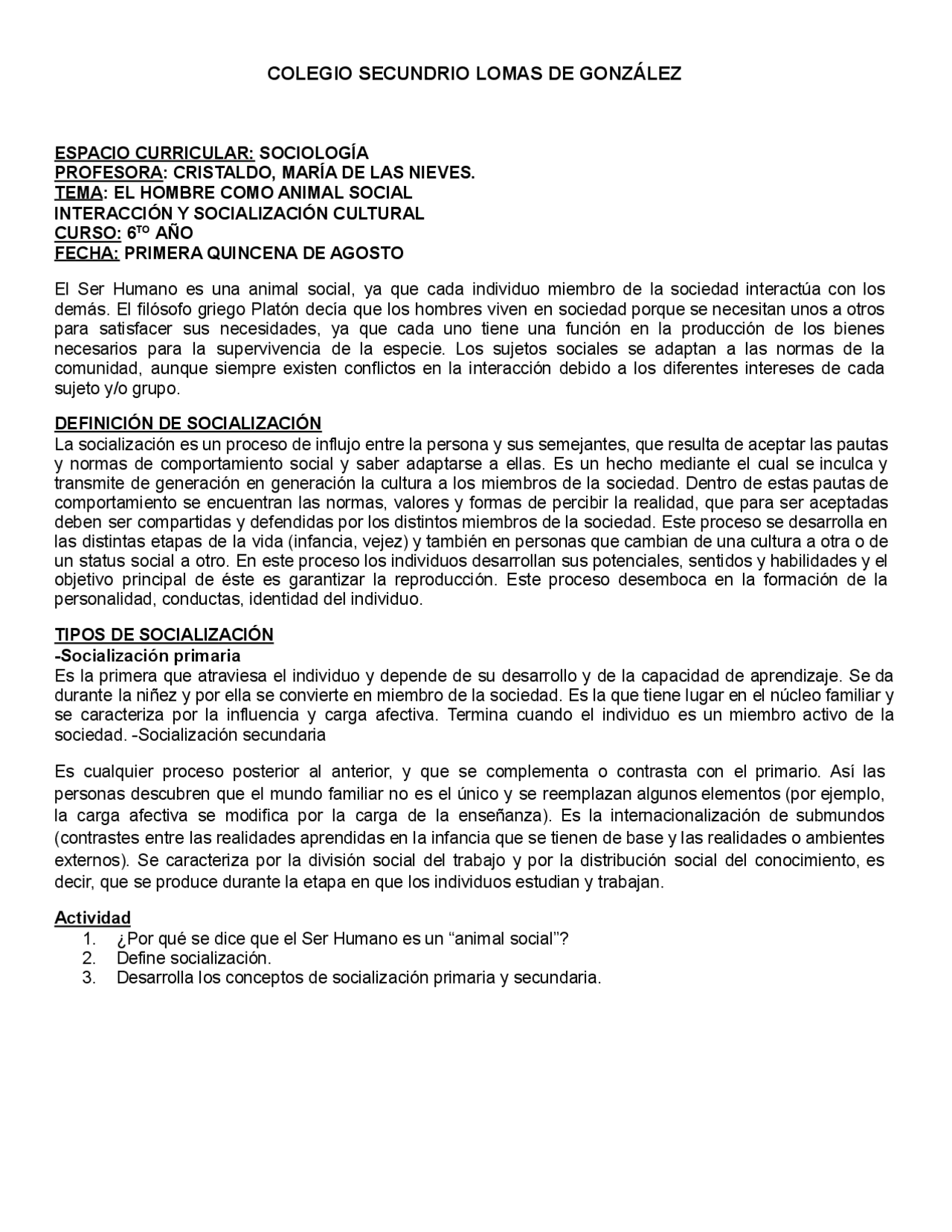 Apuntes De Sociologia 2021 Alumnos Docsity
