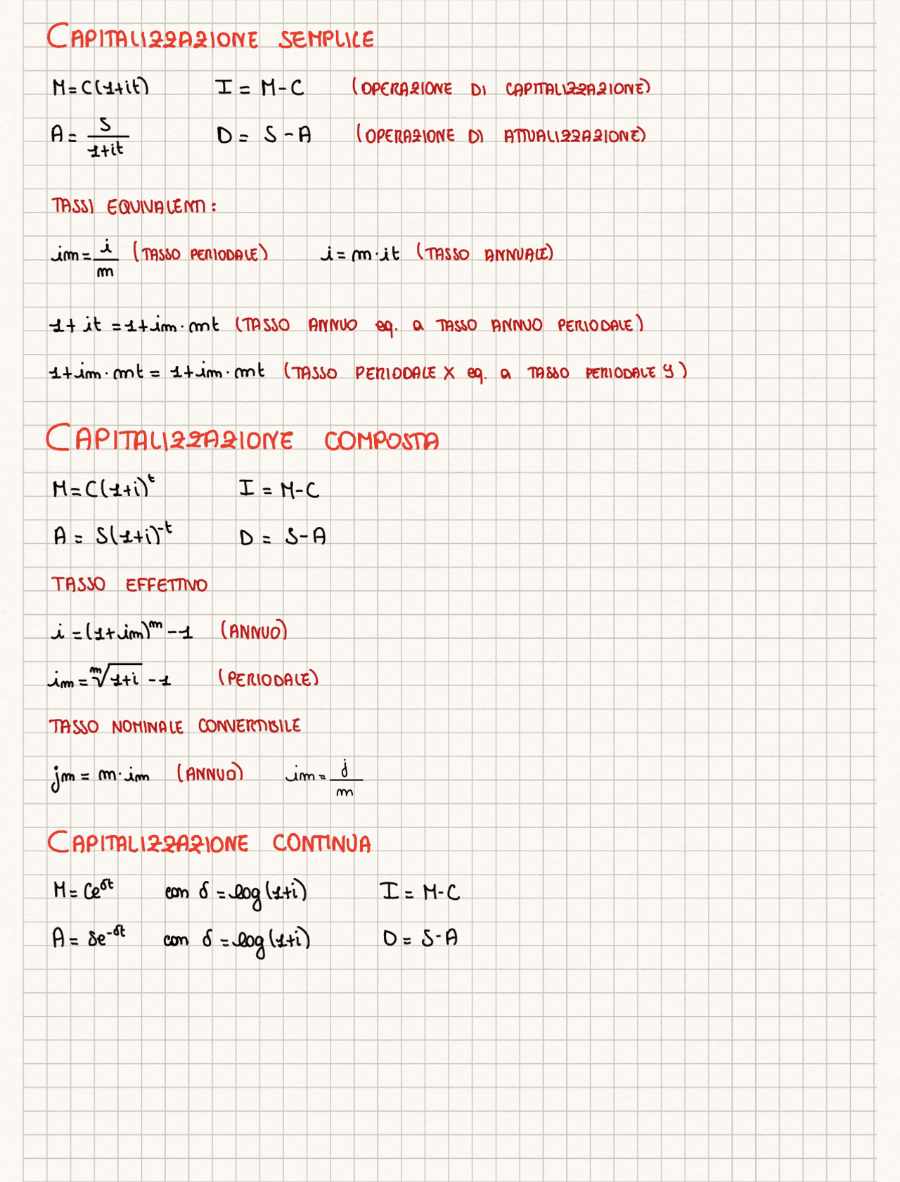 Formulario Di Matematica Finanziaria Profbaccarin Docsity
