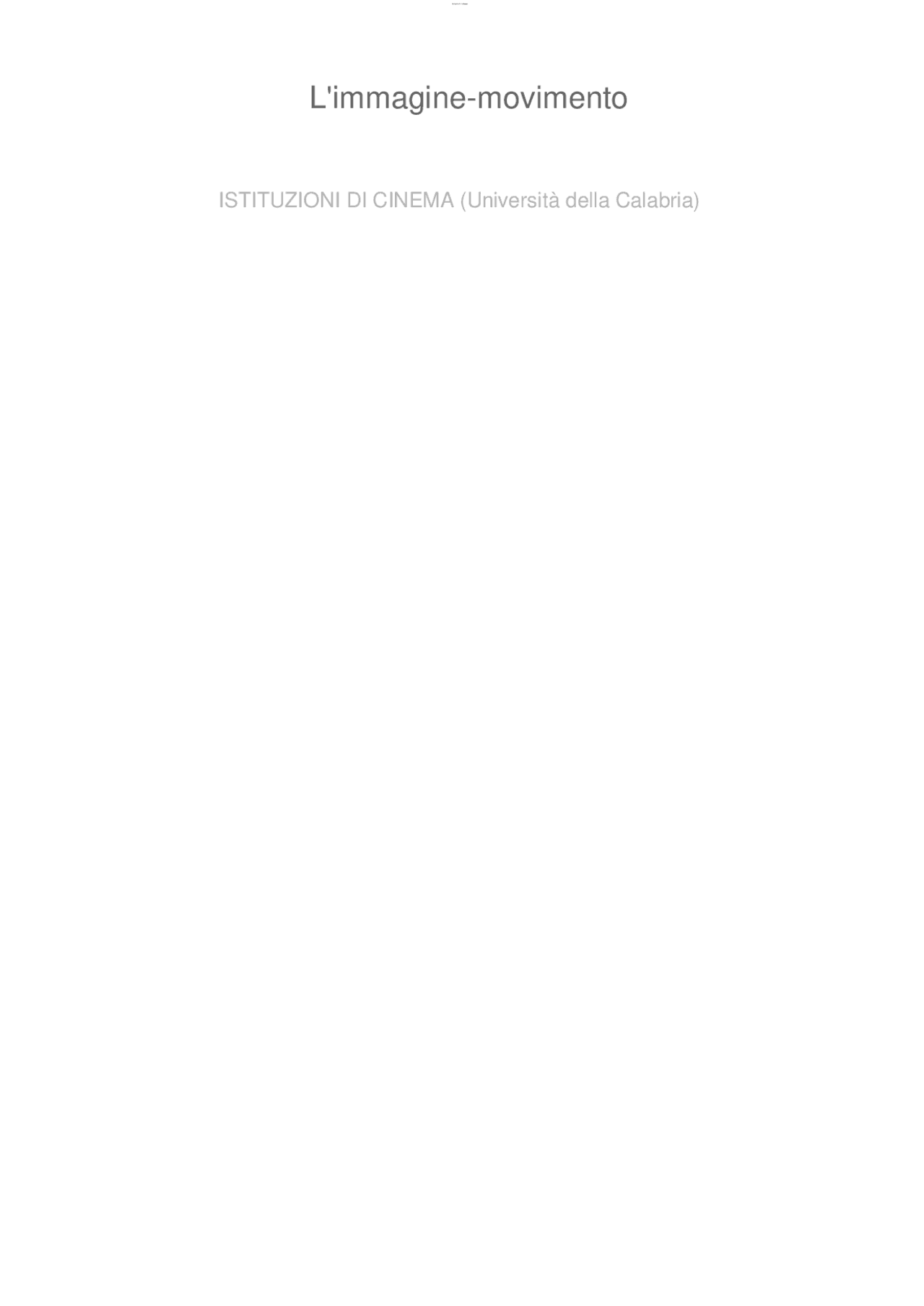 Immagine E Movimento Docsity