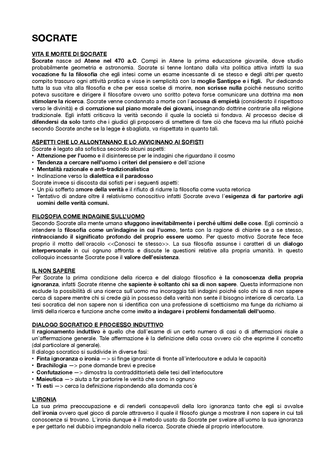 Socrate Sofisti Docsity