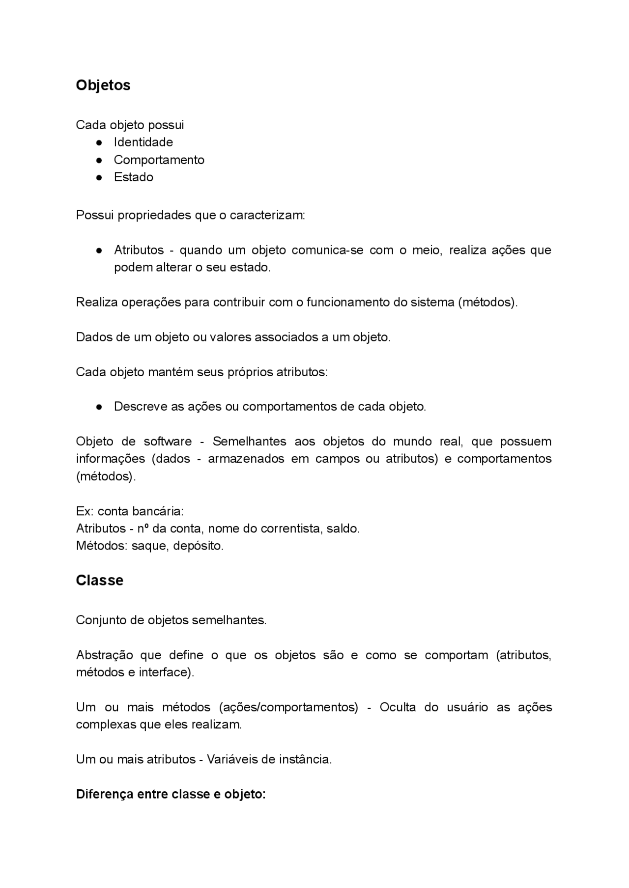 Engenharia De Computação Programação Orientada à Objetos Resumo