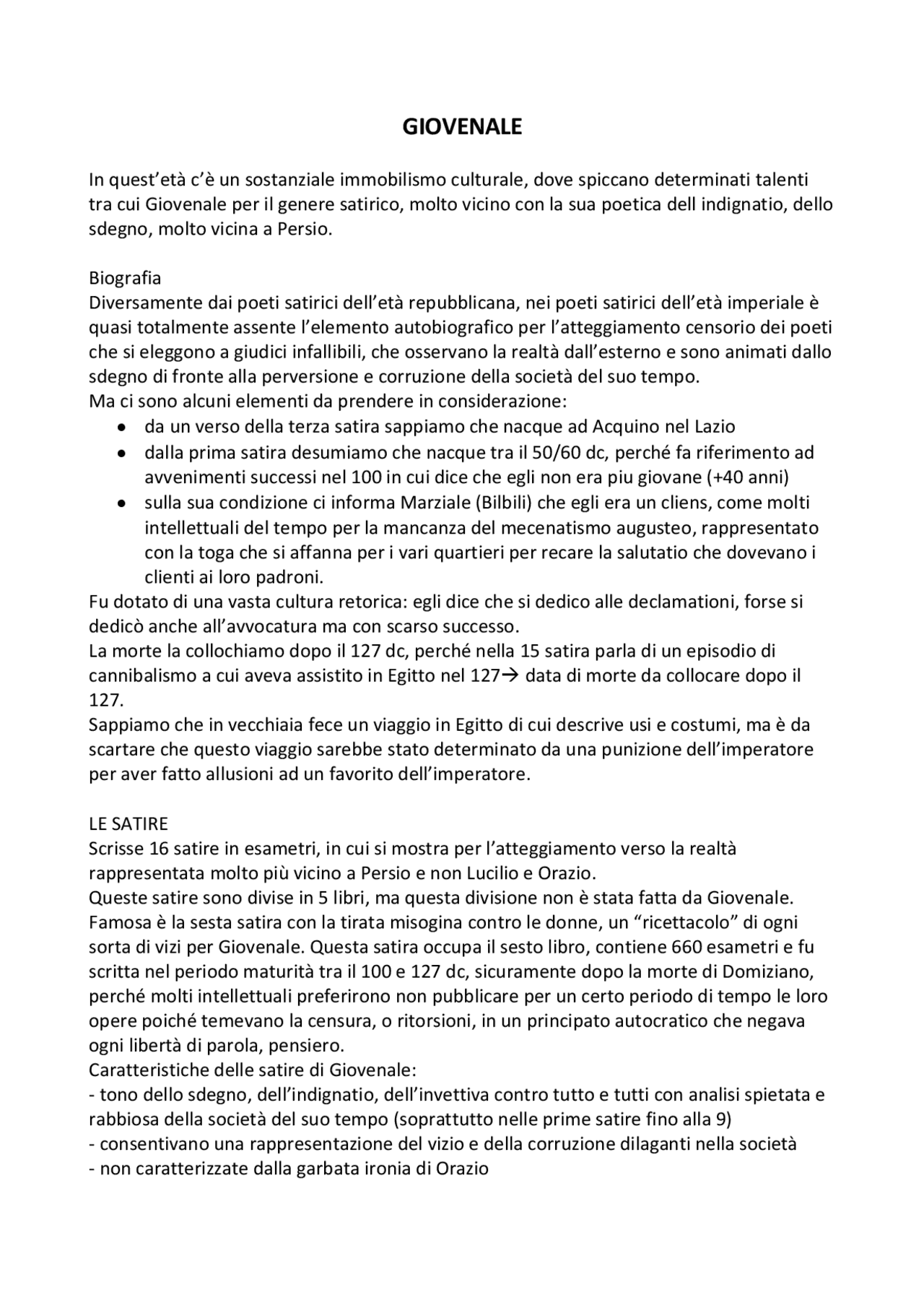 Giovenale Appunti Parte 1 Docsity