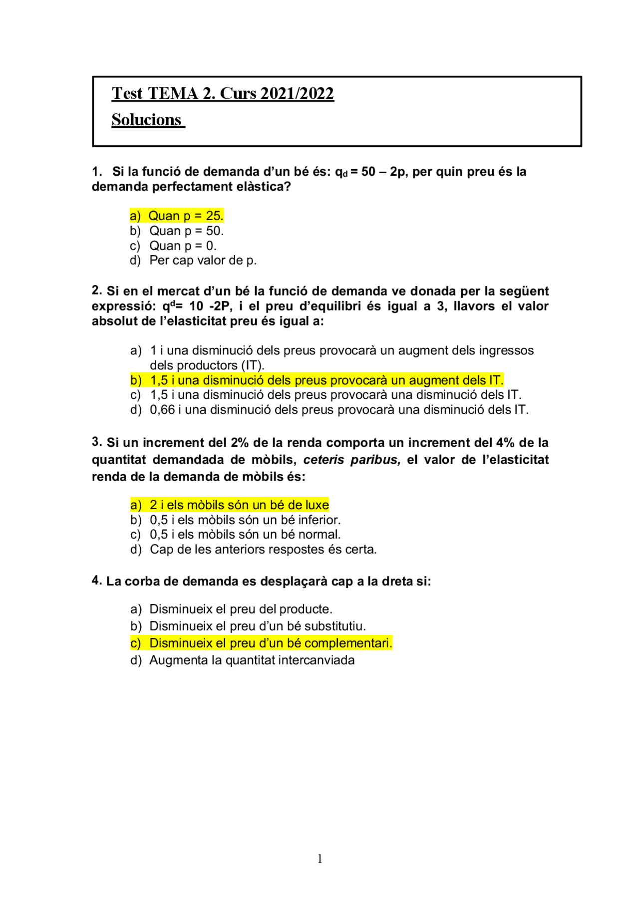 Test Tema 2 Ac Intro Eco Provas De Introducción A La Economía Docsity
