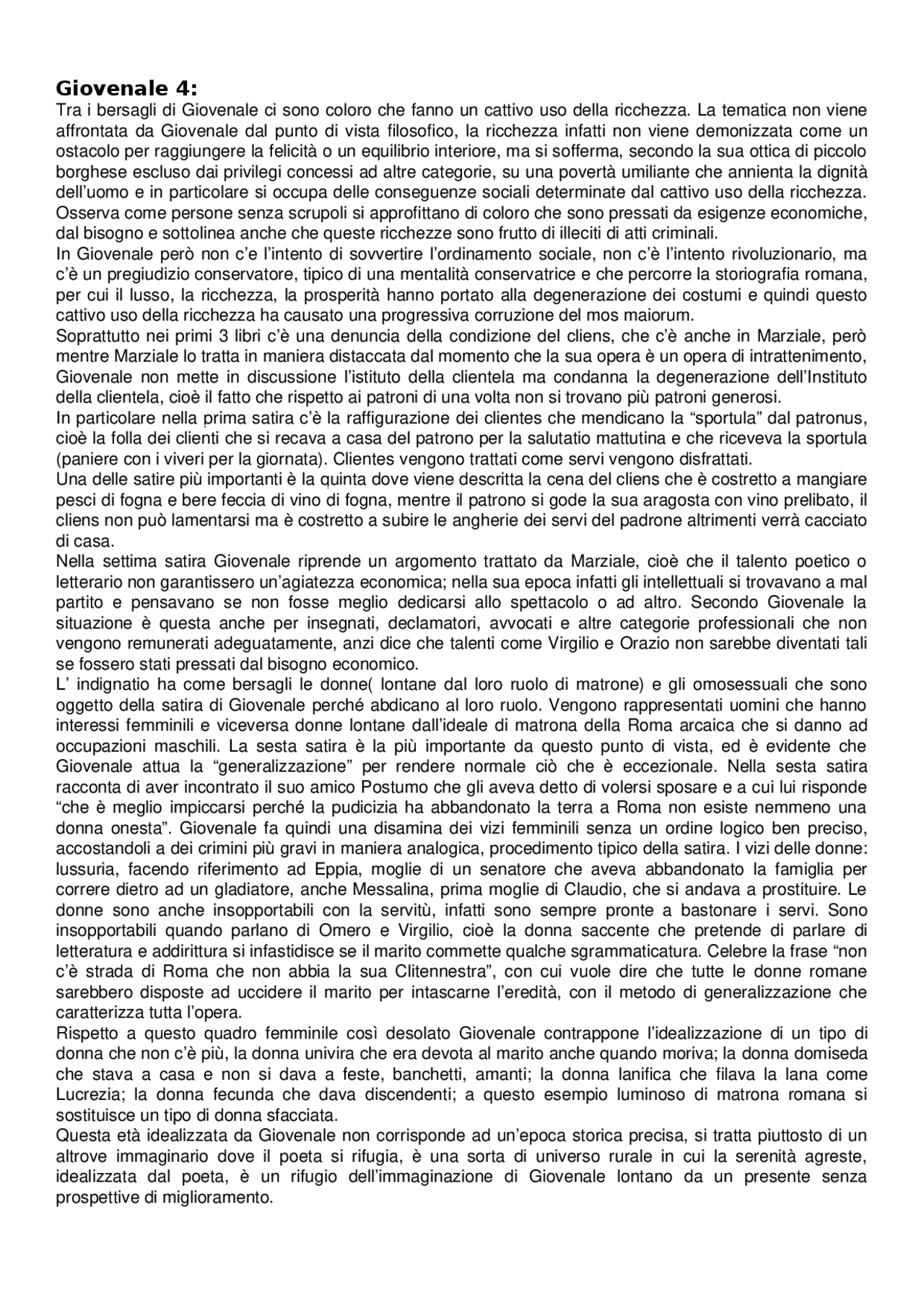 Giovenale Appunti Parte 2 Docsity