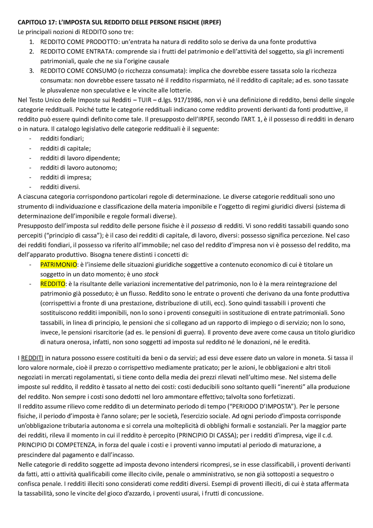 Riassunto F Tesauro Diritto Tributario Parte Speciale Docsity