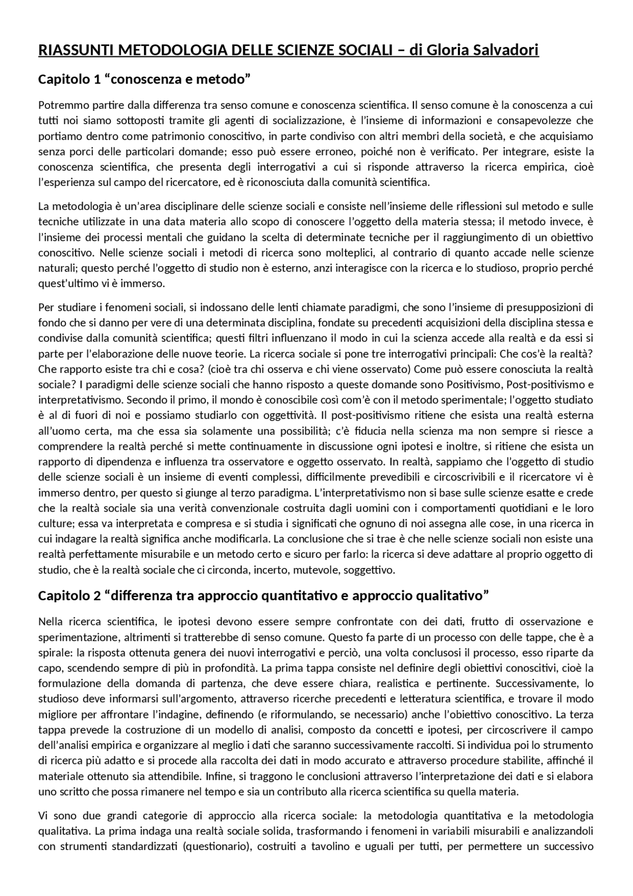 Riassunti Empiria Metodi E Tecniche Della Ricerca Sociale Docsity