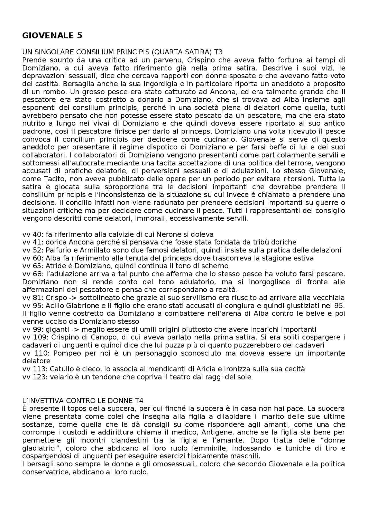 Giovenale Appunti Parte 3 Docsity