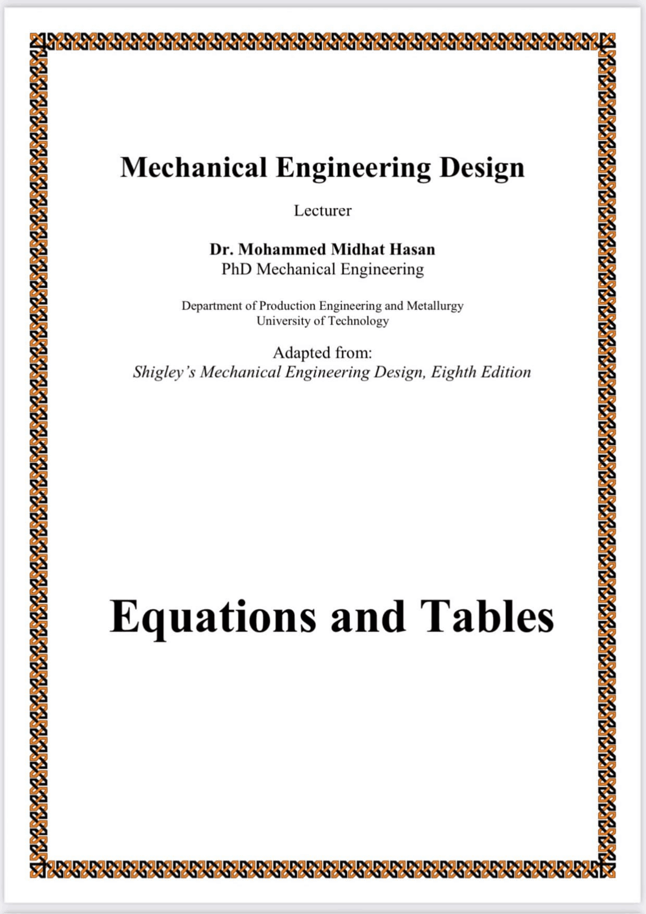Equation and Tablets - Docsity