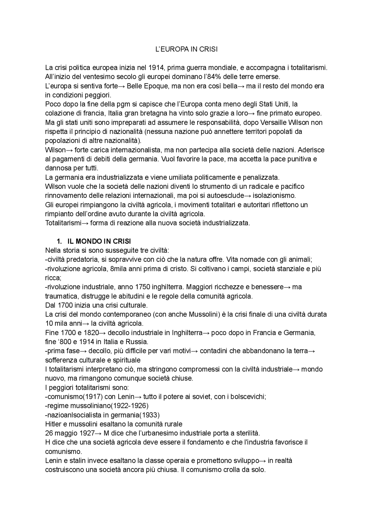 La Storia Del Fascismo Docsity