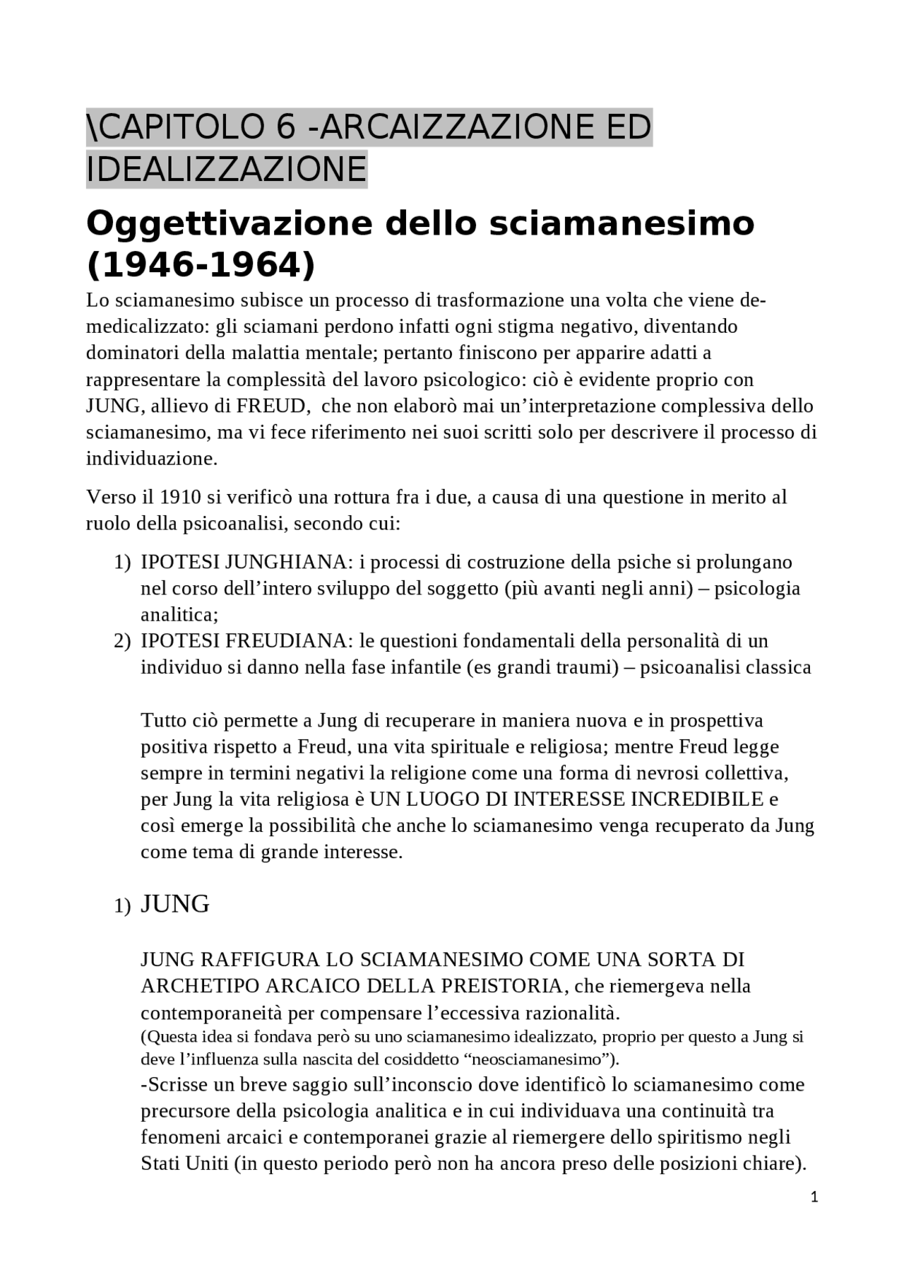 Riassunto Capitolo Dagli Sciamani Allo Sciamanesimo Docsity