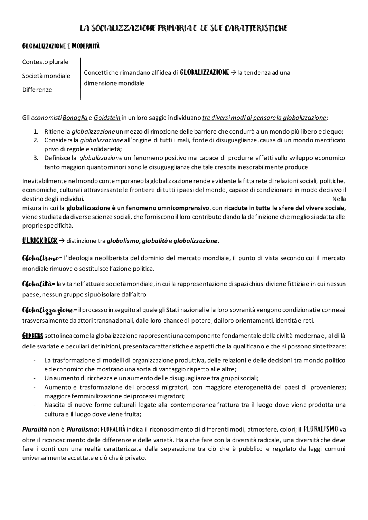 La Socializzazione Primaria E Le Sue Caratteristiche Docsity