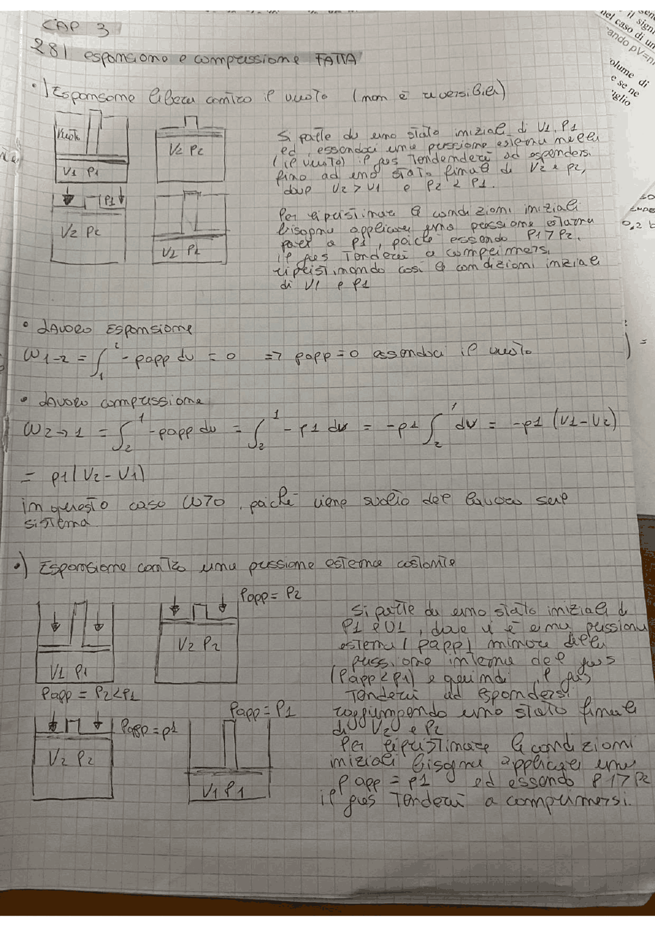 Espansione e Compressione di un gas -CHIMICA FISICA- - Docsity