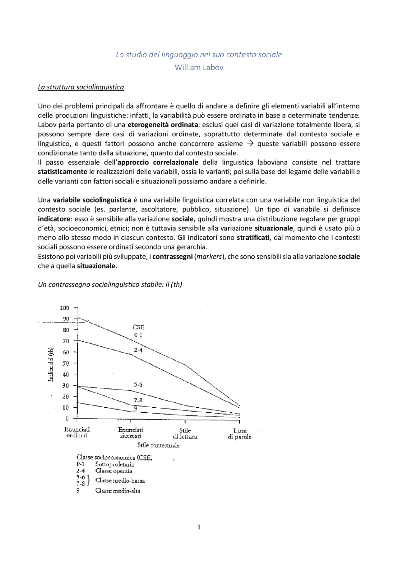 Riassunto del saggio The Social Stratification of (r) in New York City ...