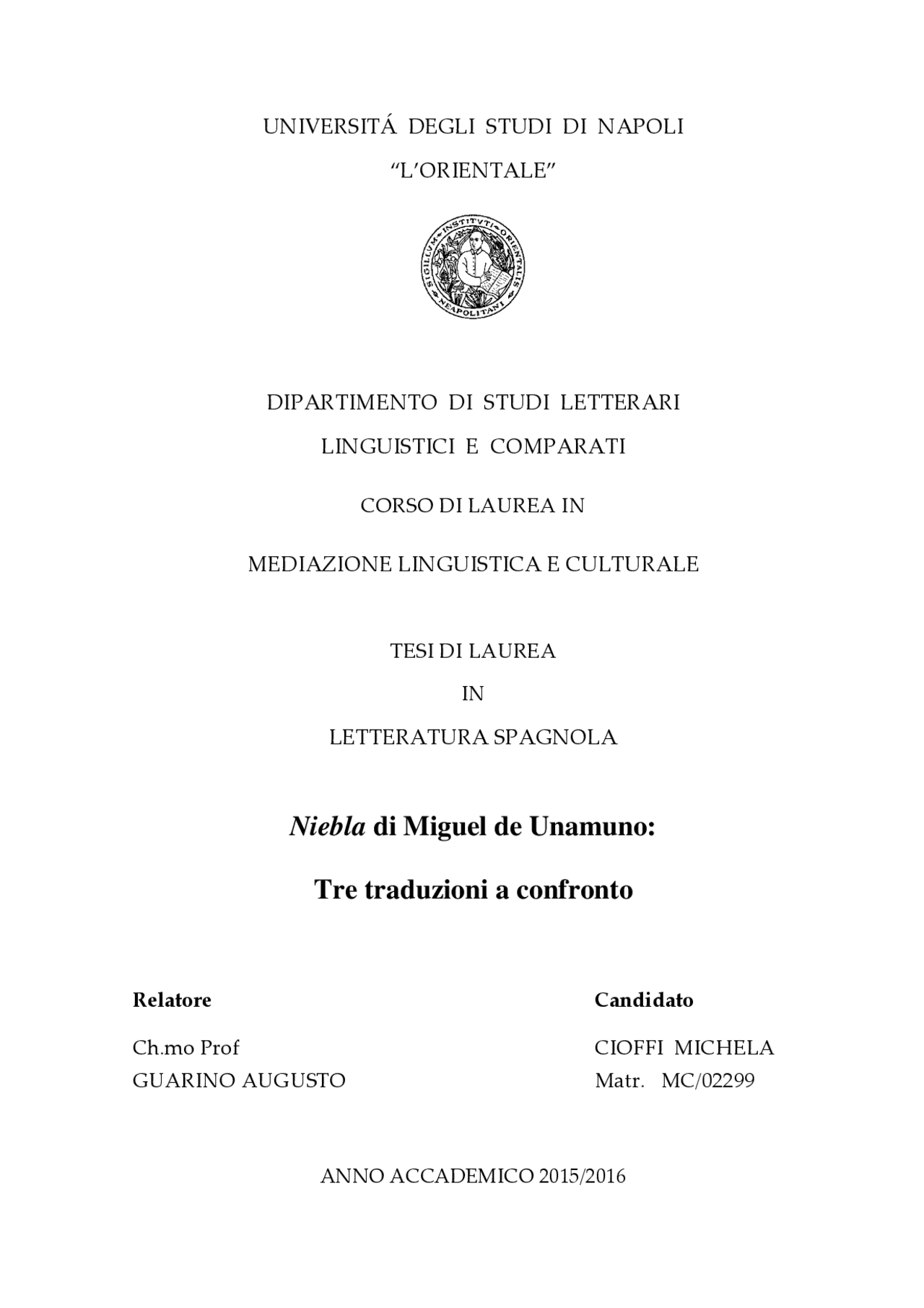 Tesi Di Laurea Triennale In Lingua Spagnola Prove Desame Di Lingua